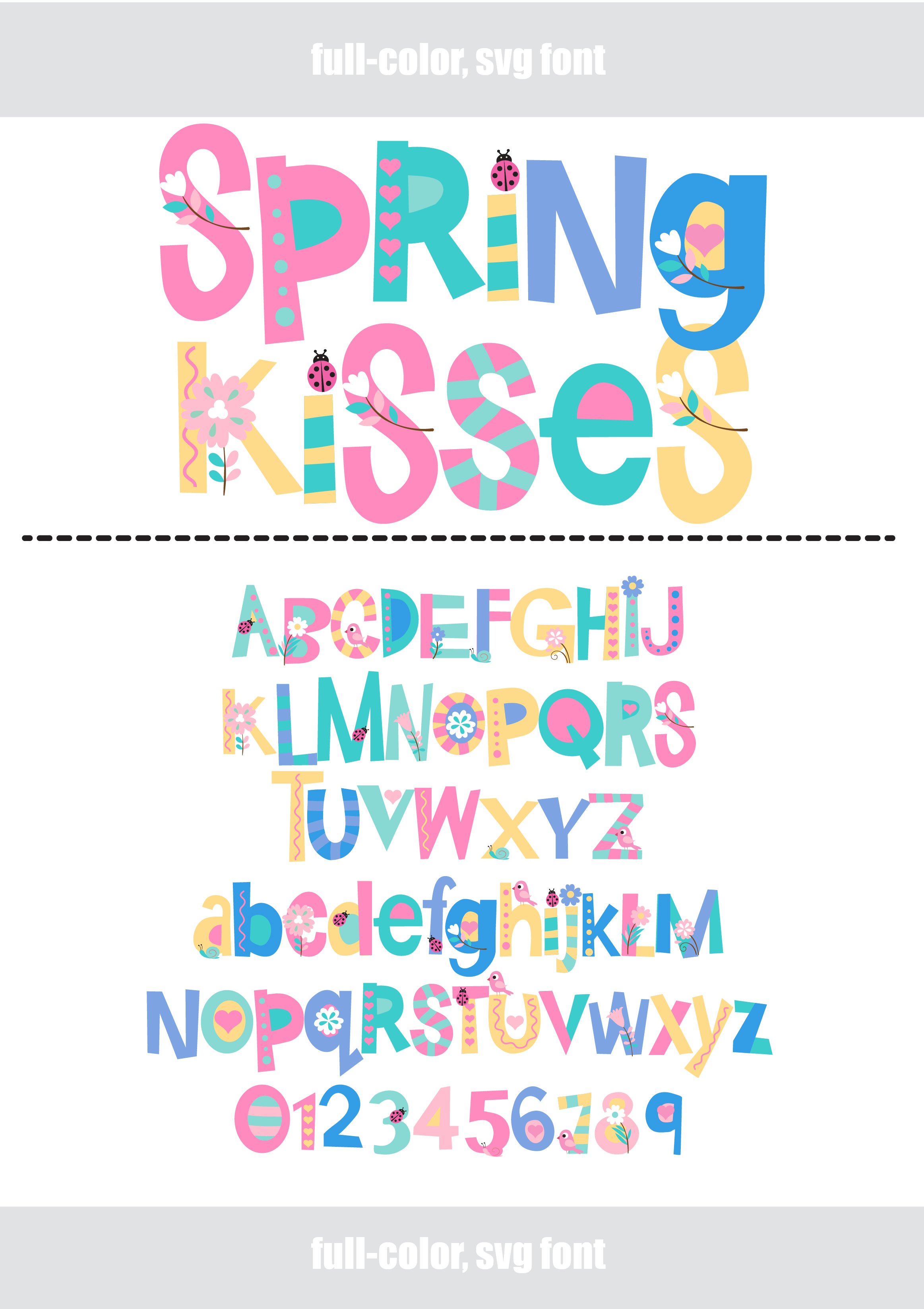 Flower Themed Full Color SVG Font