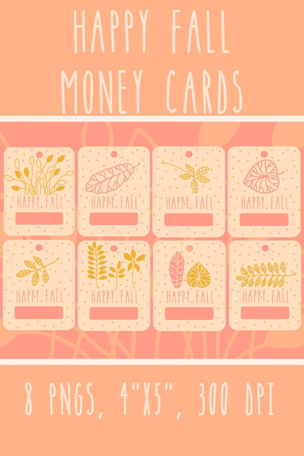 Happy Fall Printable Money Cards - 8 pngs