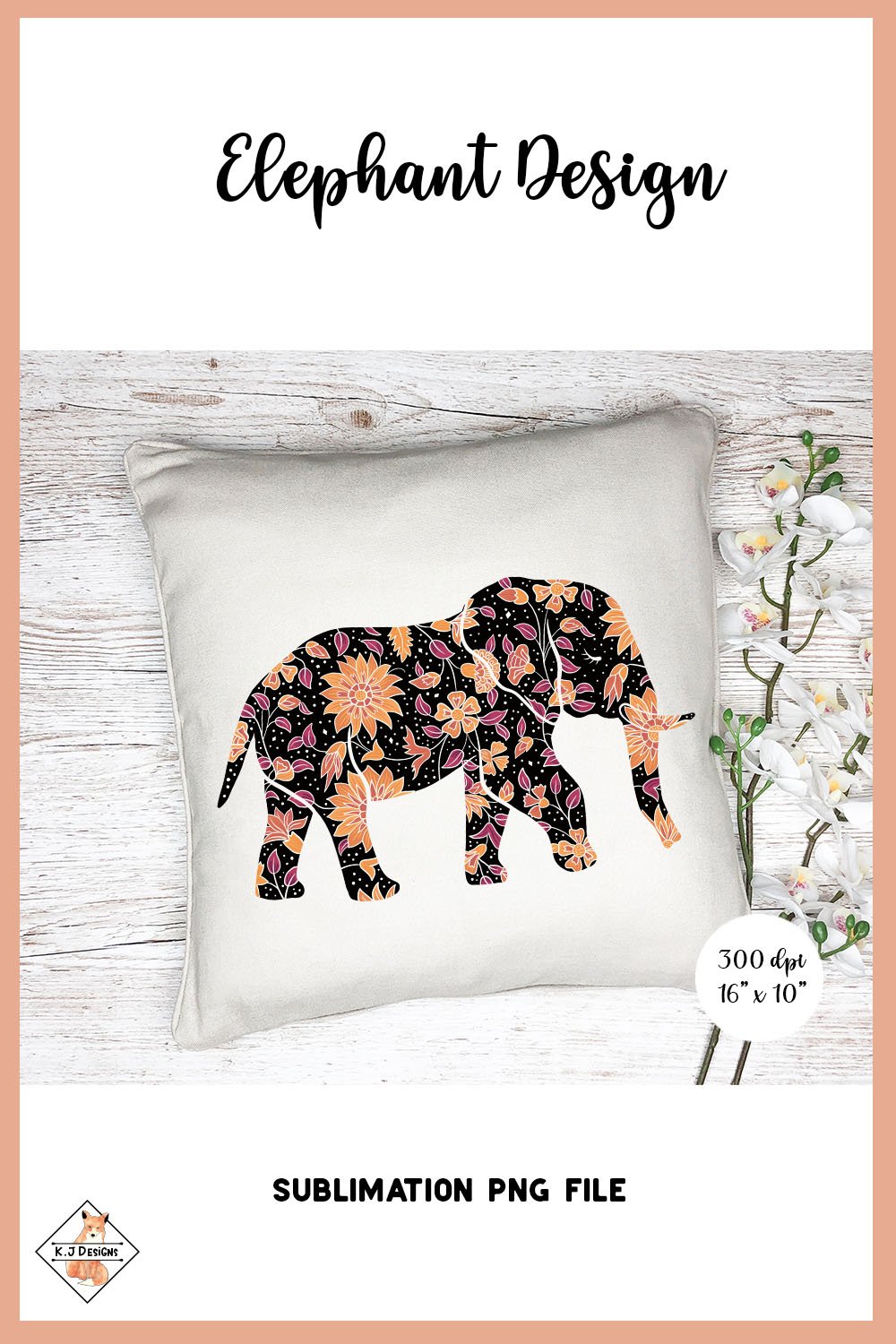 Elephant Sublimation PNG | Animal Designs
