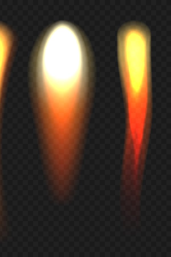Rocket flame. Jets engine fire different shapes fireballs de