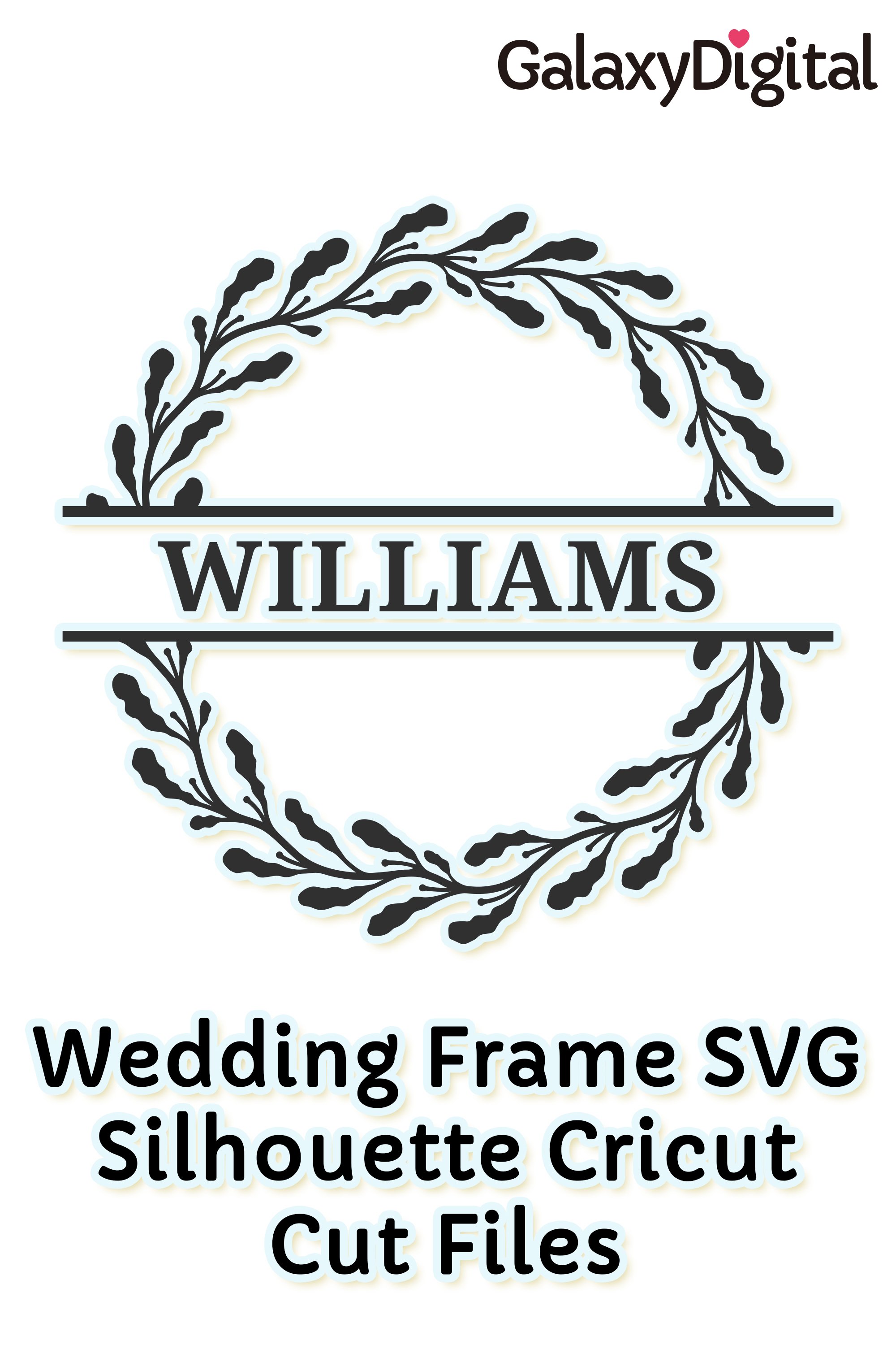 Wedding Wreath Split SVG, Wedding Family Name (918526)
