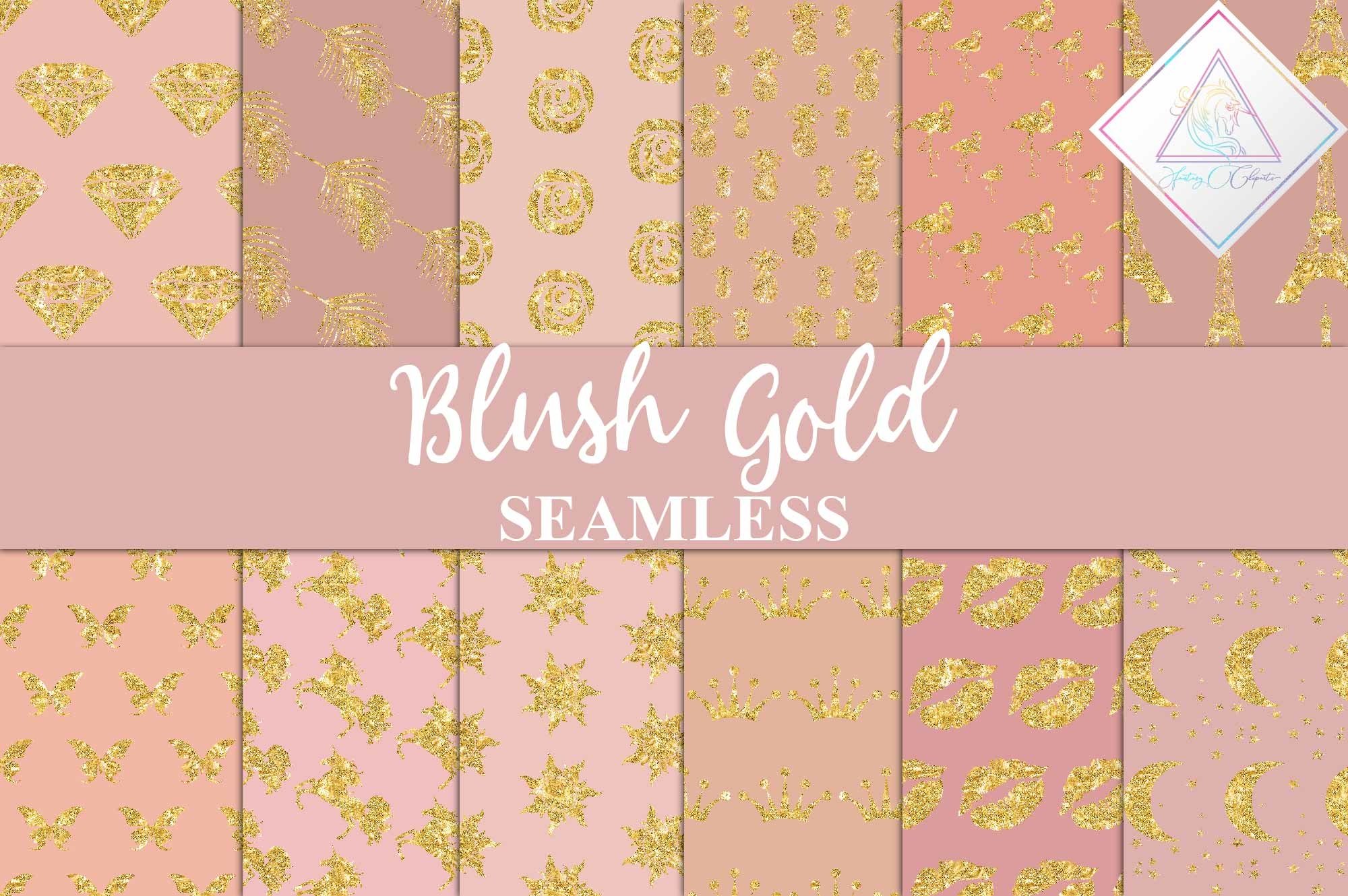 Blush Gold Glitter Digital Paper