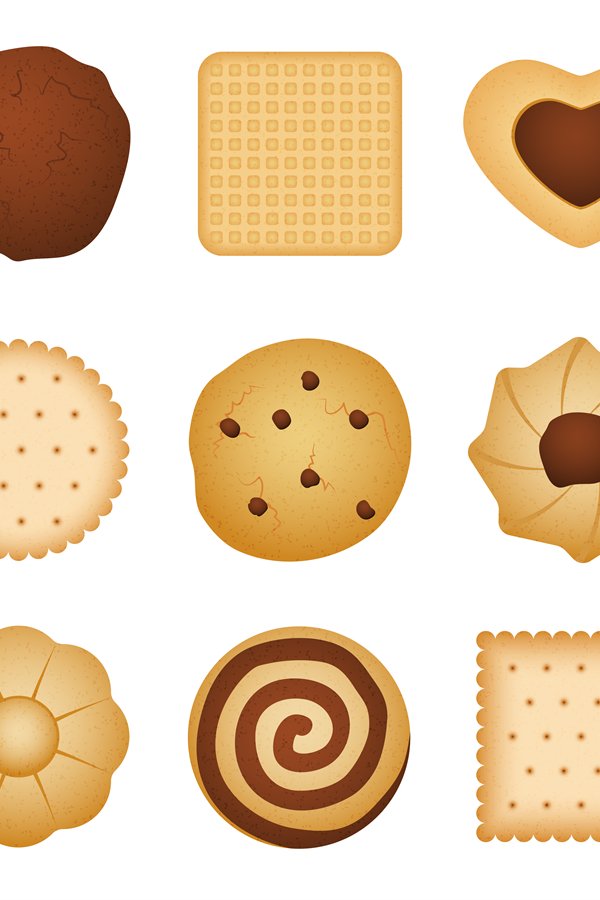 Different shapes of eating biscuit home made cookies, food f