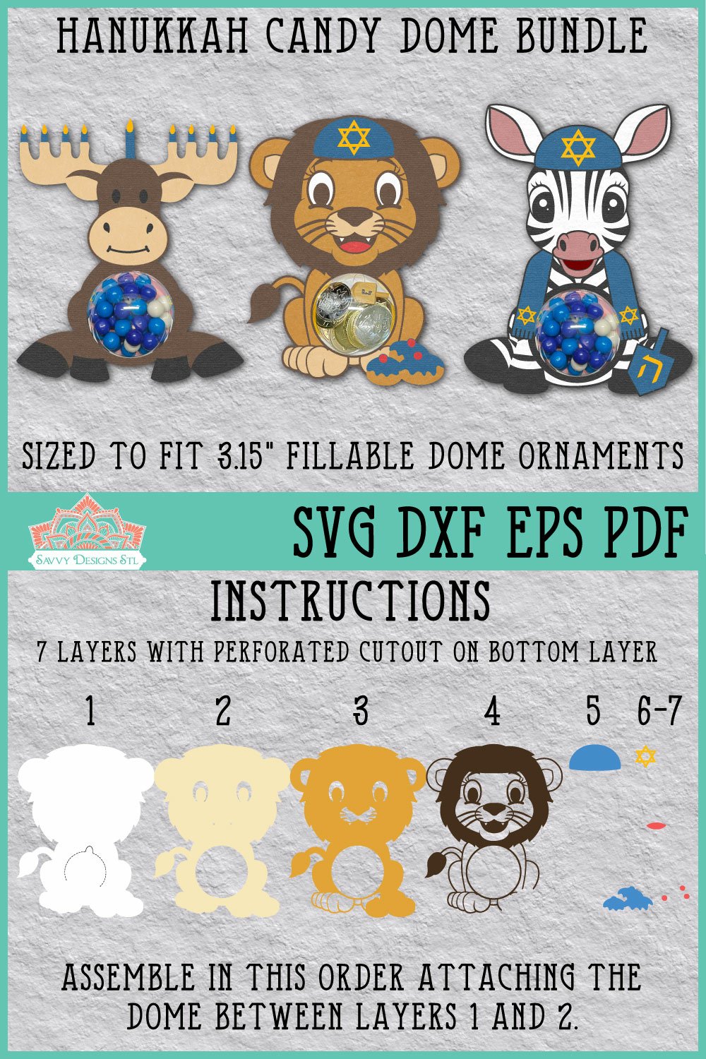 Hanukkah Candy Dome Bundle | Menorah Paper Craft