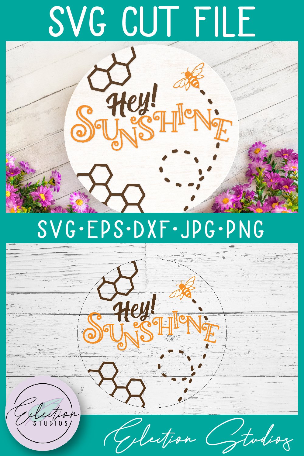 Hey Sunshine Round Wall Sign SVG
