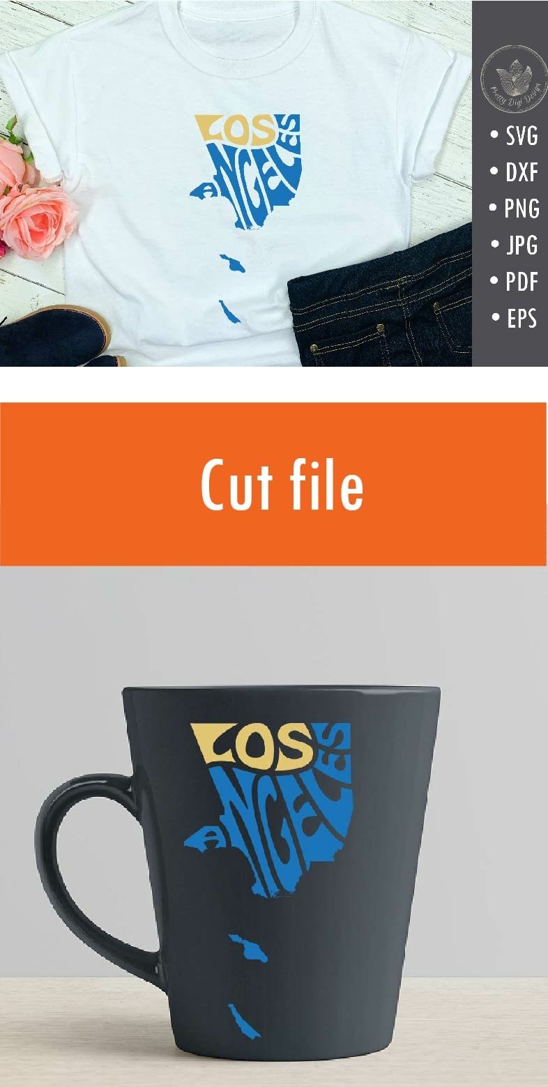 Los Angeles SVG cut file in the shape of the city