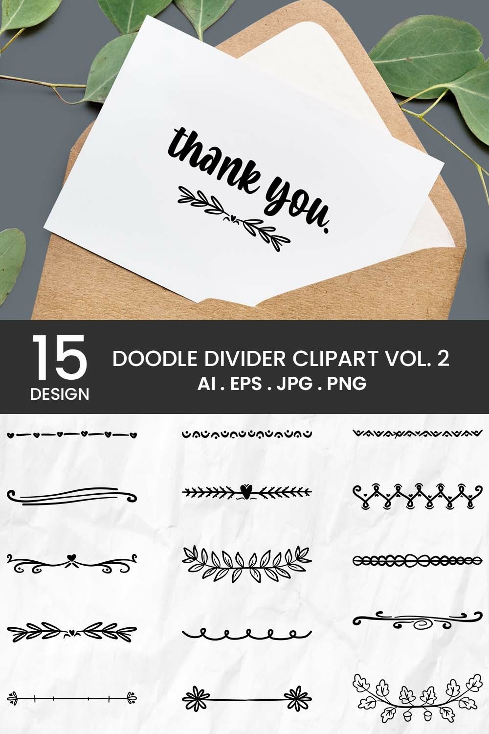 Doodle Divider Clipart Vol. 2 With 15 Variations