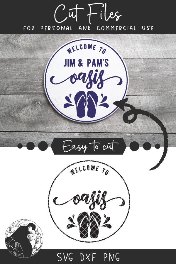 Oasis Family Name Sign SVG, Round Oasis SVG