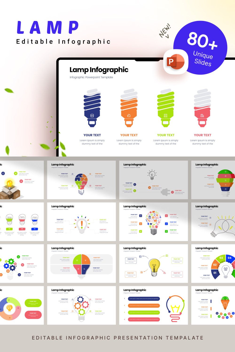 Lamp Business Infographic Presentation Template
