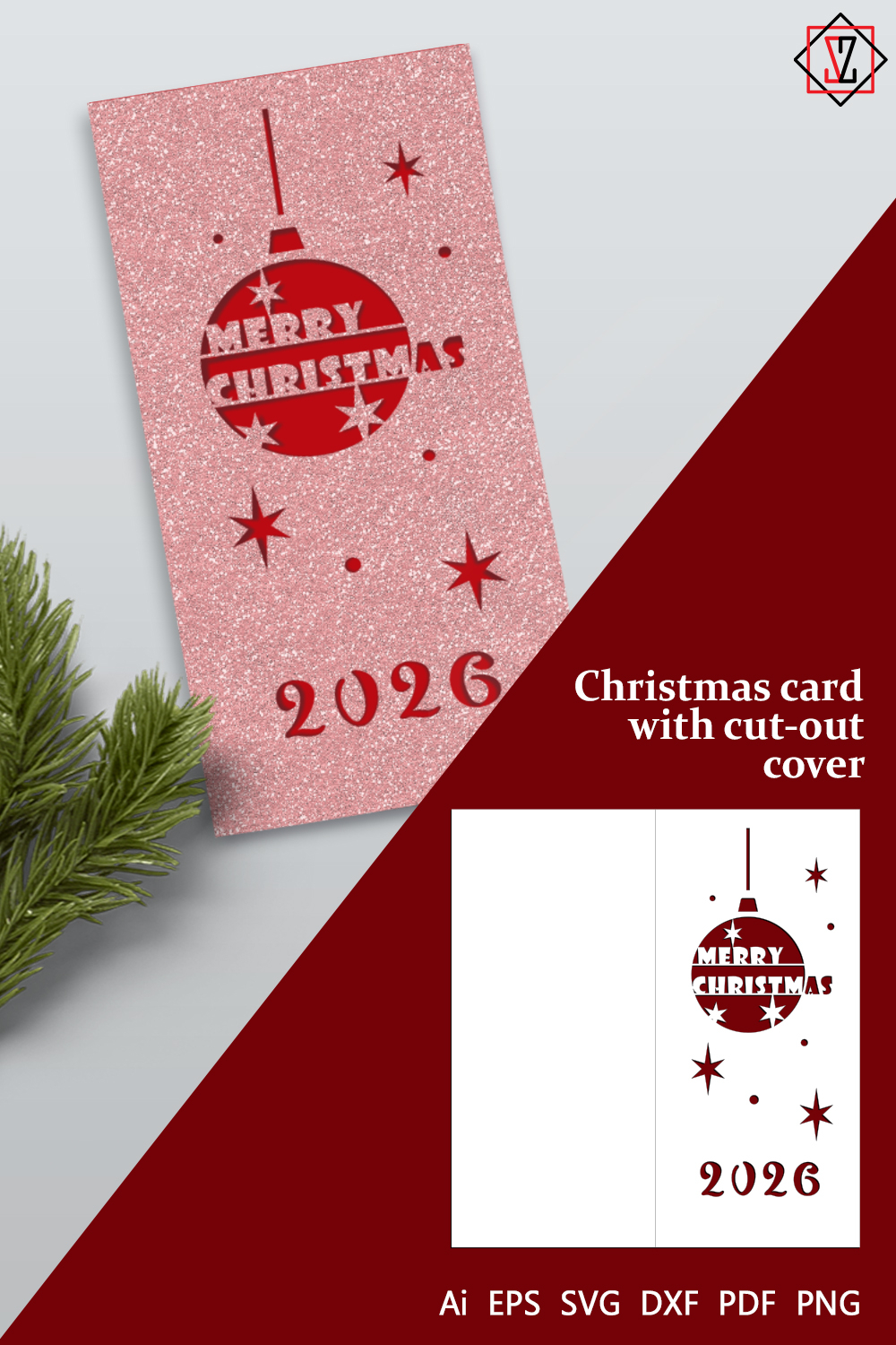 Christmas card with cut-out cover