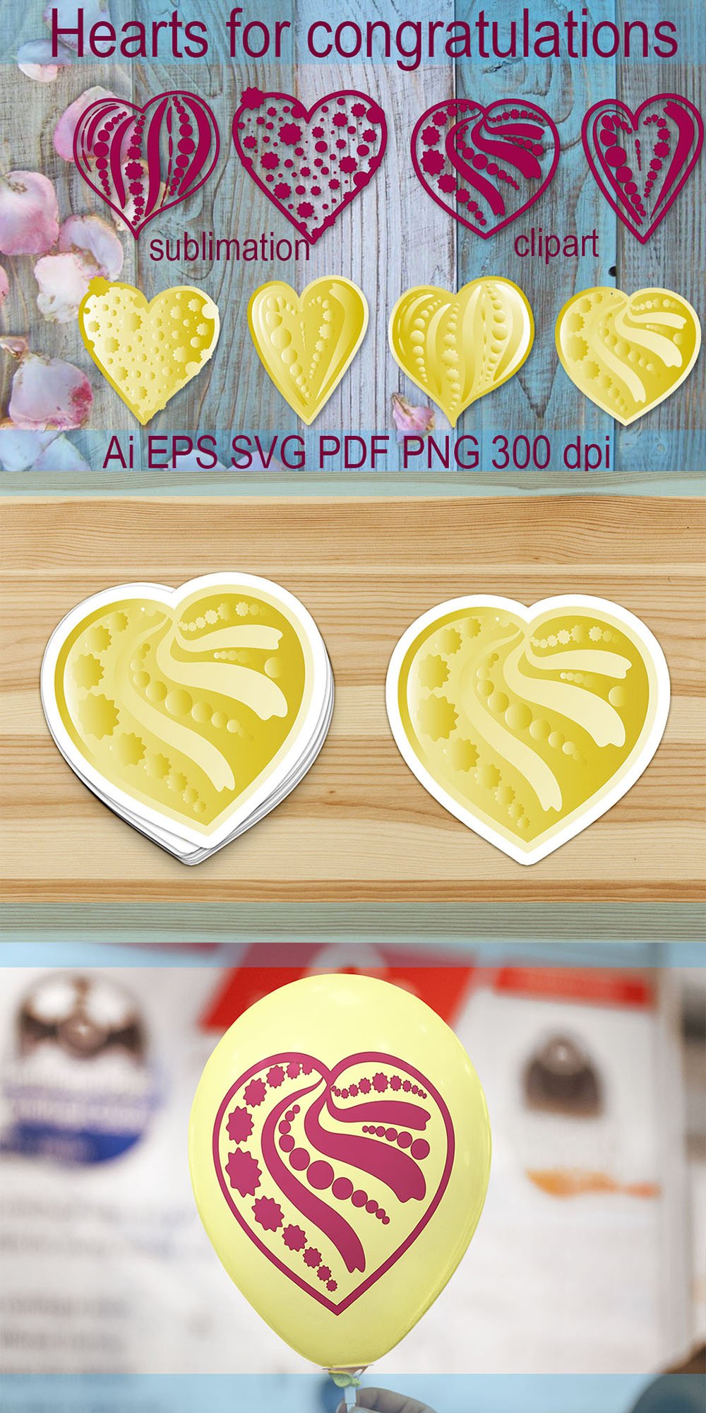 8 Hearts for congratulations