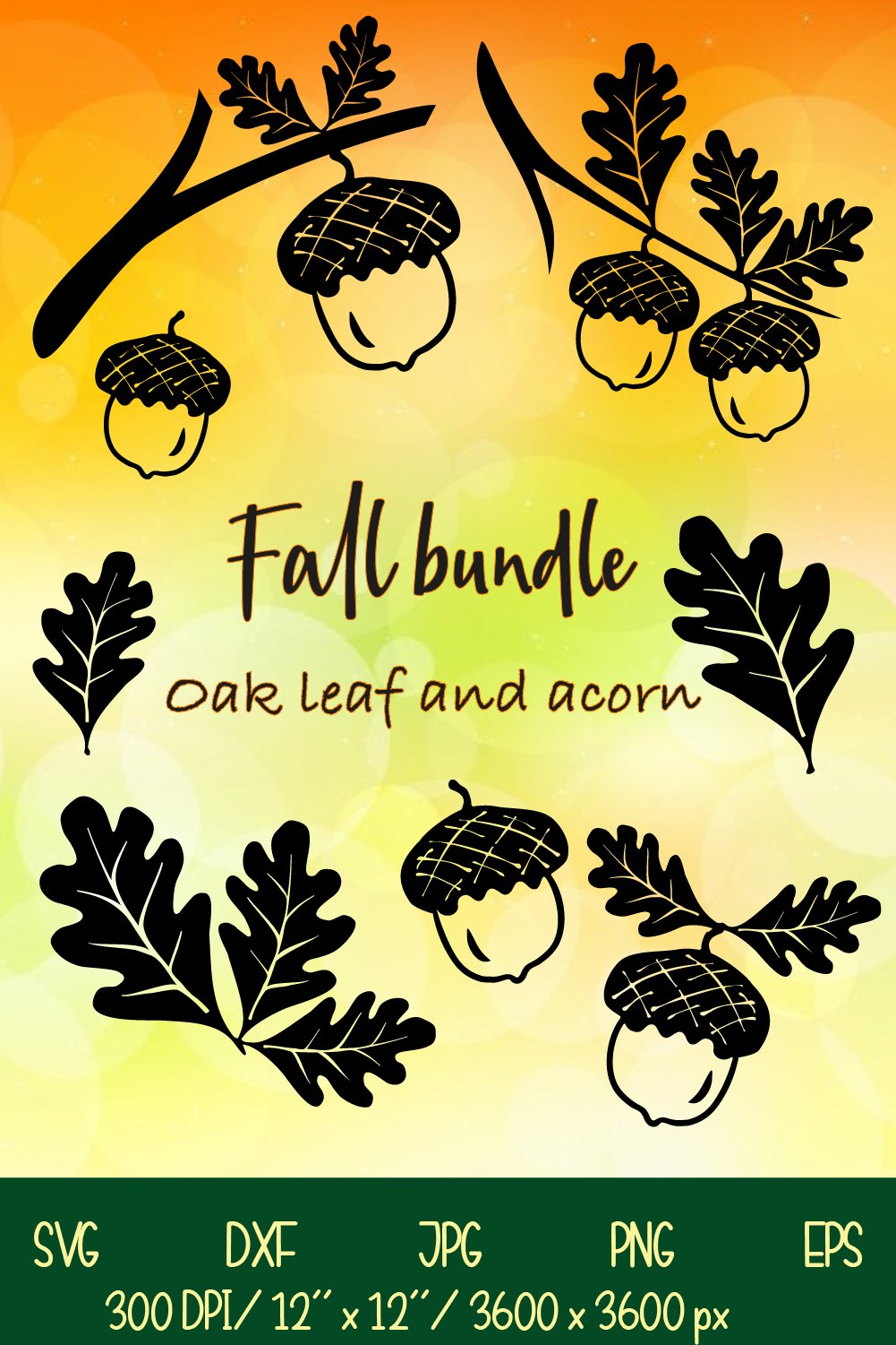 Fall bundle oak. Sublimation or Cutting SVG DXF (899840)