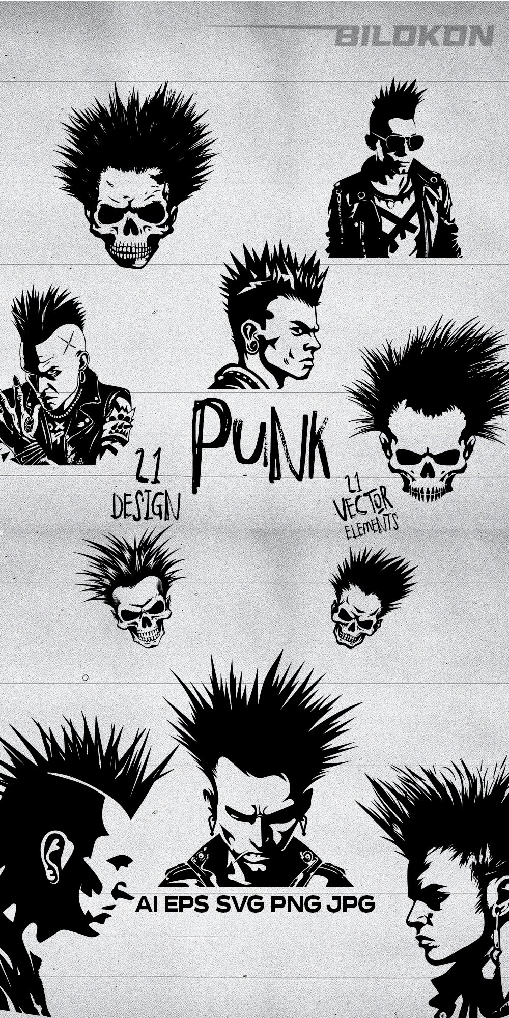 Punk Vector Pack, Punk Skull, Punk Head