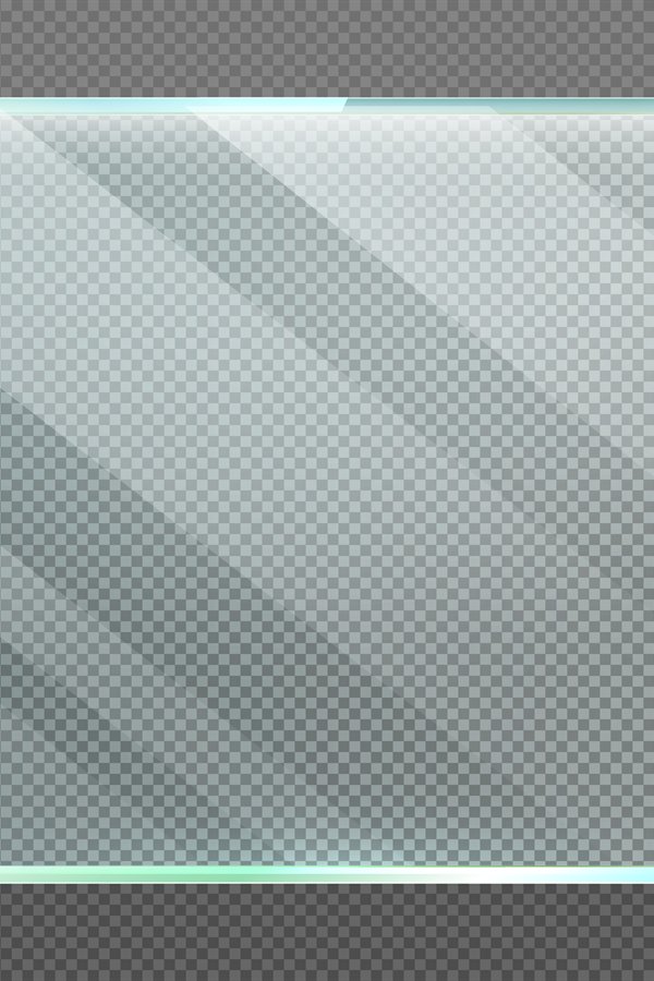 Glass frame with glares and light reflection. Clear realisti