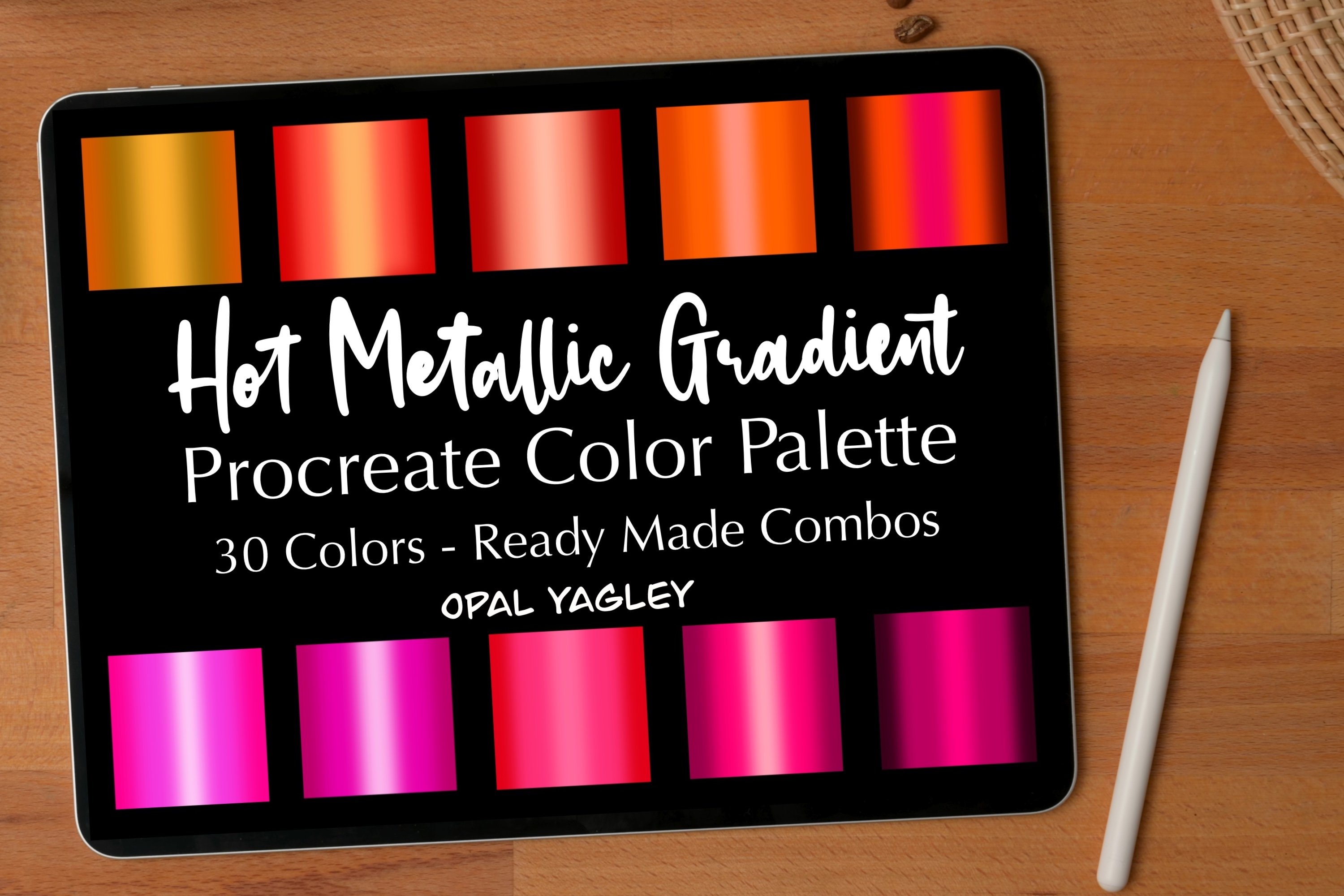 Procreate Color Palette - Hot Metallic Gradient Color Set