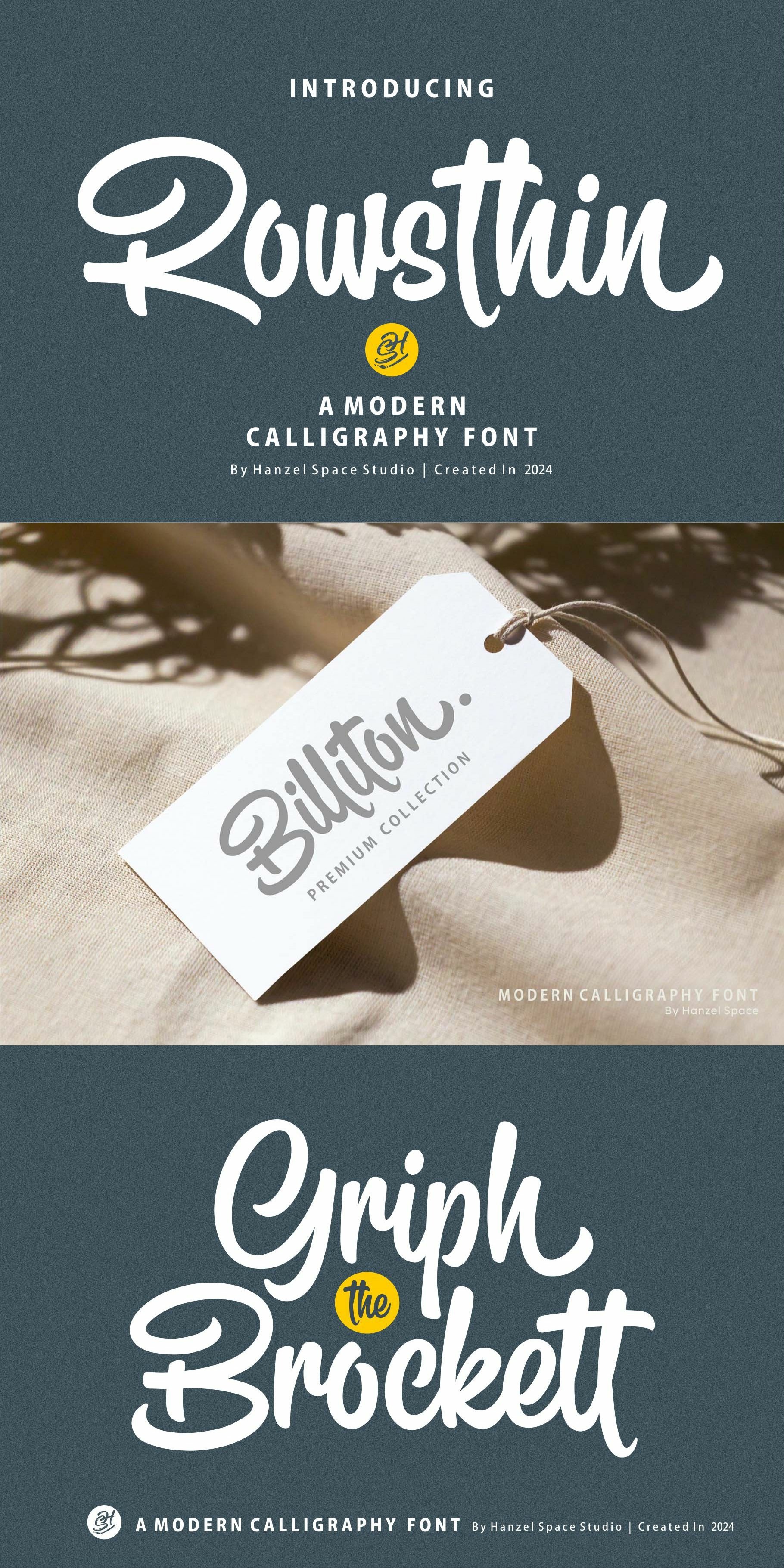 Rowsthin | A Modern Calligraphy Font