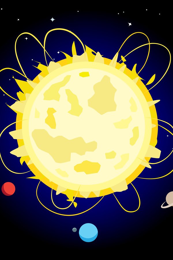 The sun in space illustration