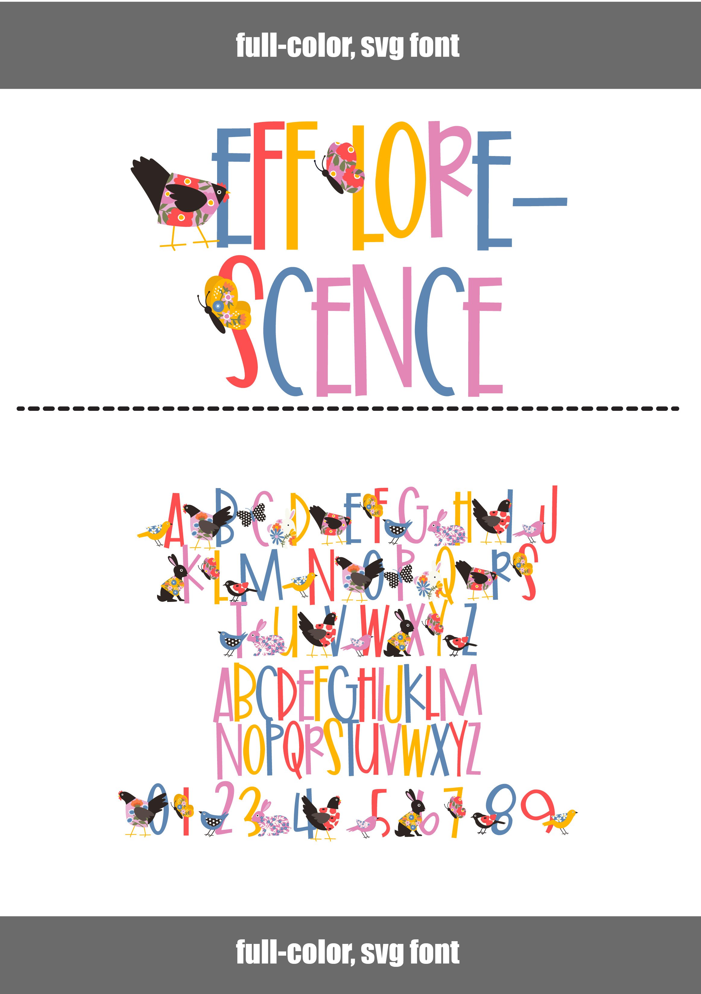 Full Color SVG floral font