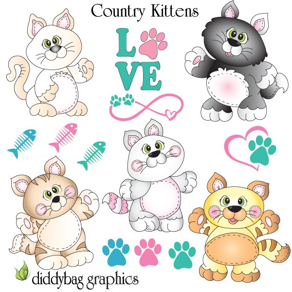 Country Kittens Vector 14919