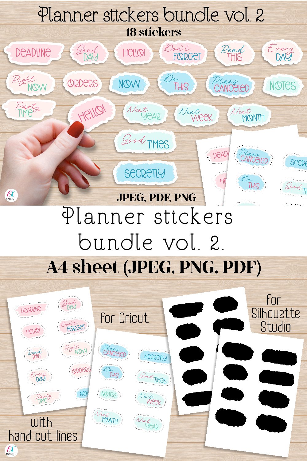 Planner stickers bundle vol. 1. Printable stickers.