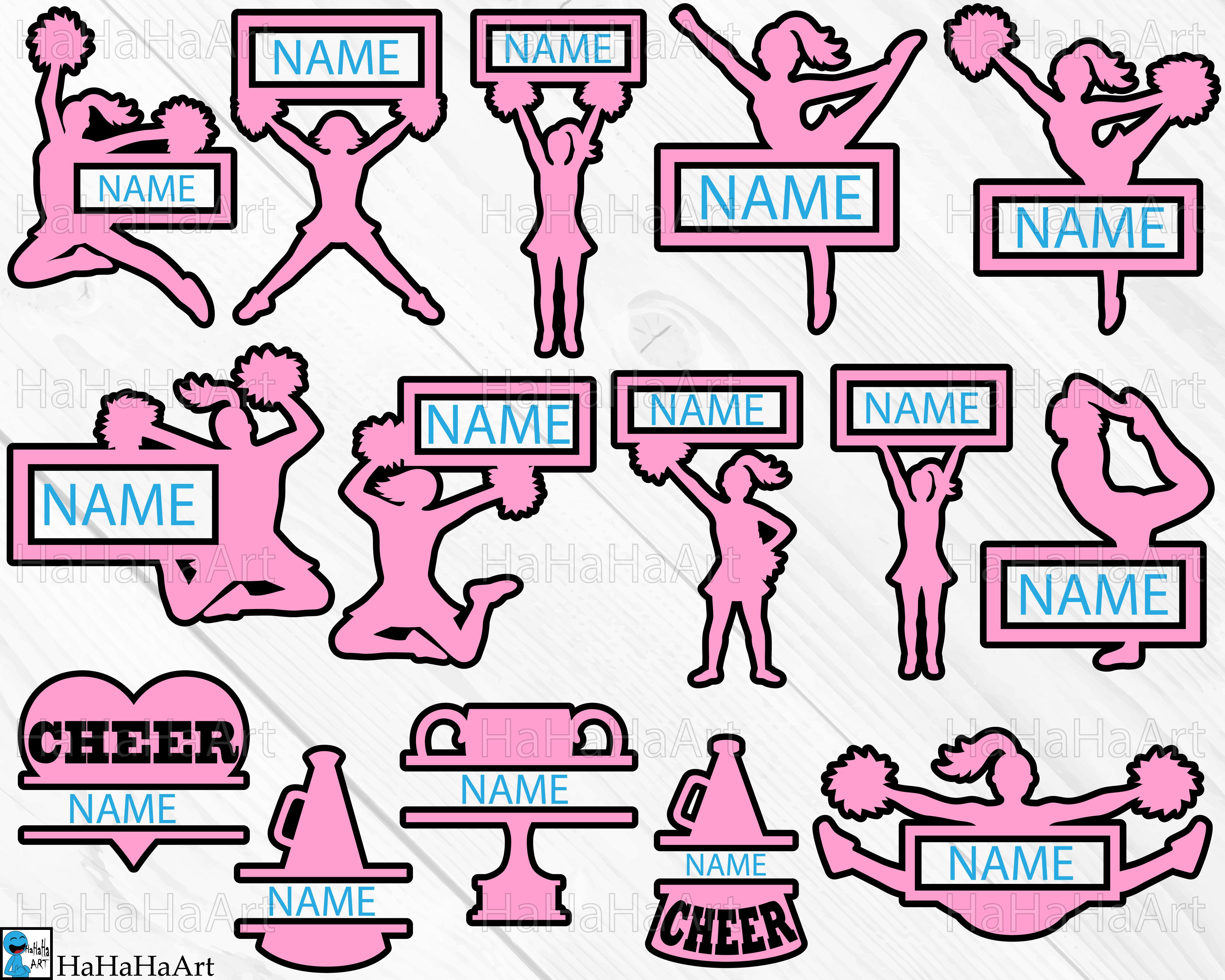 Split Cheer Designs - Clip art / Cutting Files (1054153)