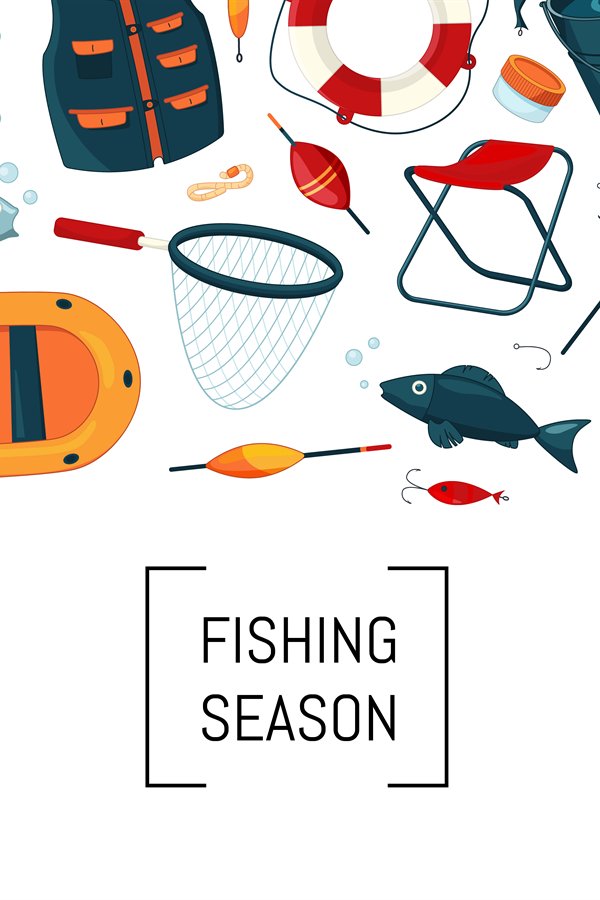 Vector cartoon fishing equipment (843668)
