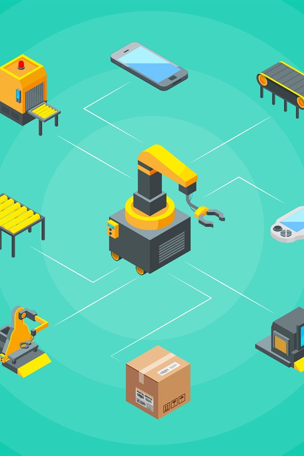 Vector isometric conveyor elements infographics (829008)