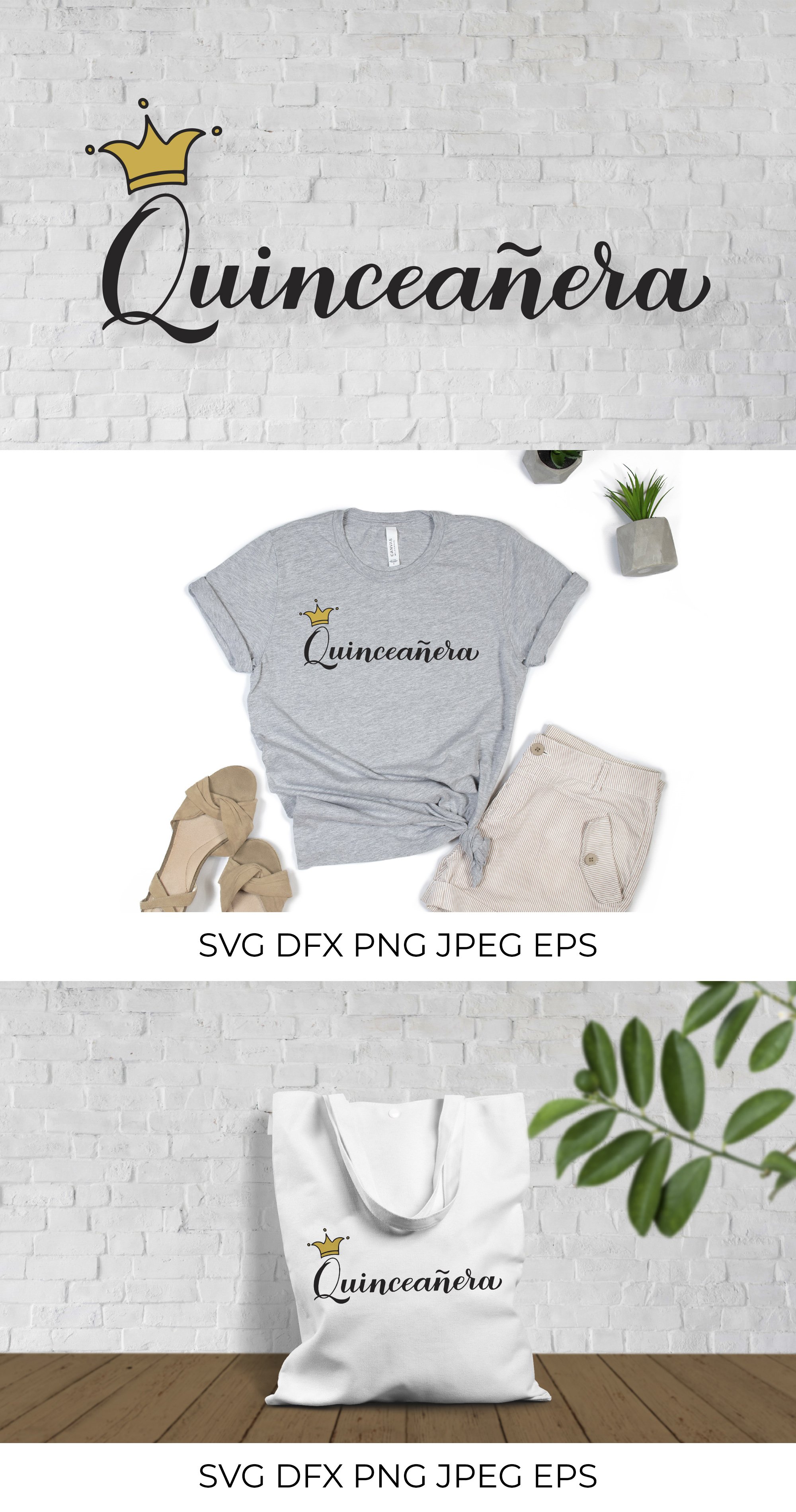 Quinceanera SVG. Quinceañera calligraphy lettering.