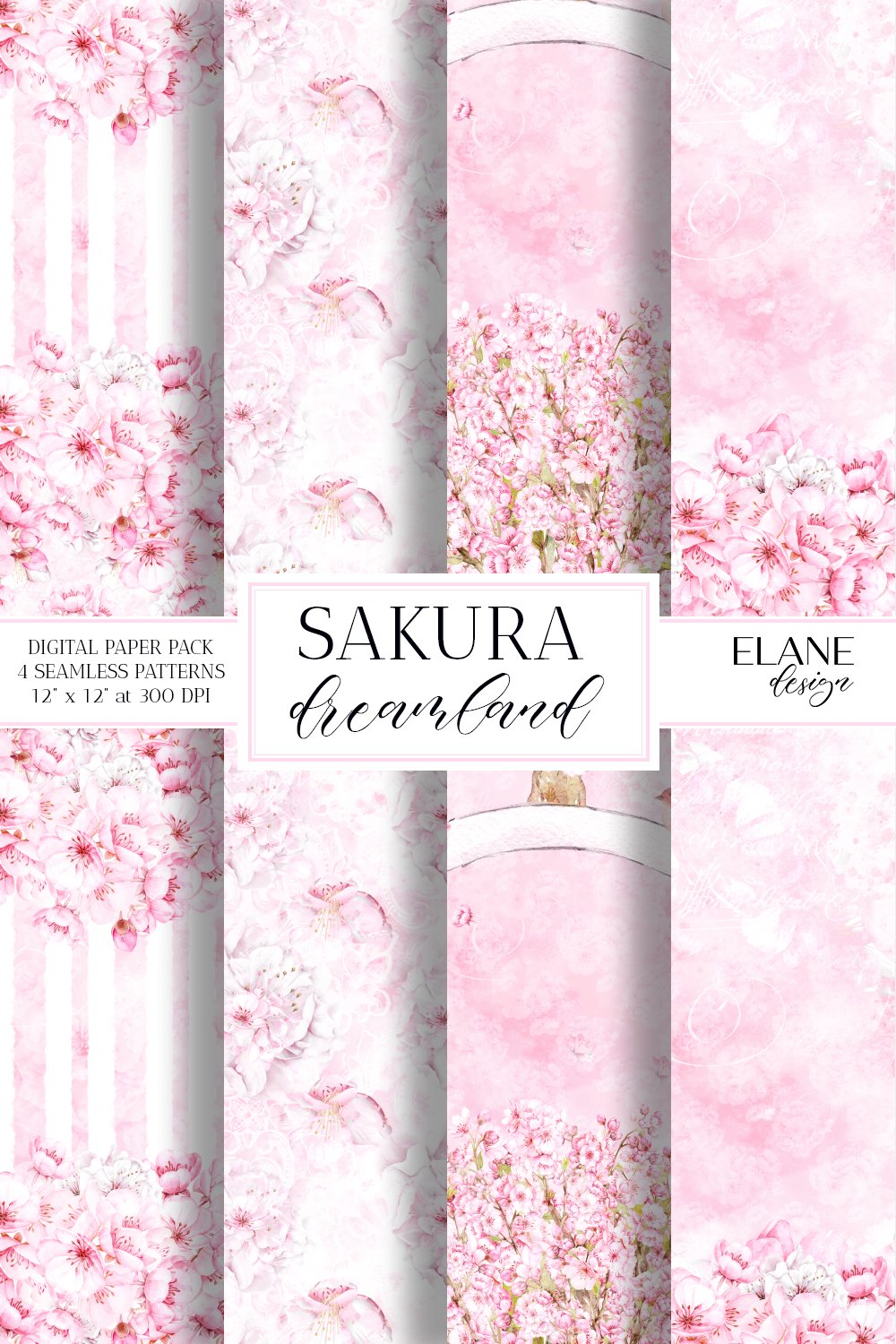 Cherry Blossom Digital Paper, Sakura Seamless (4228988)