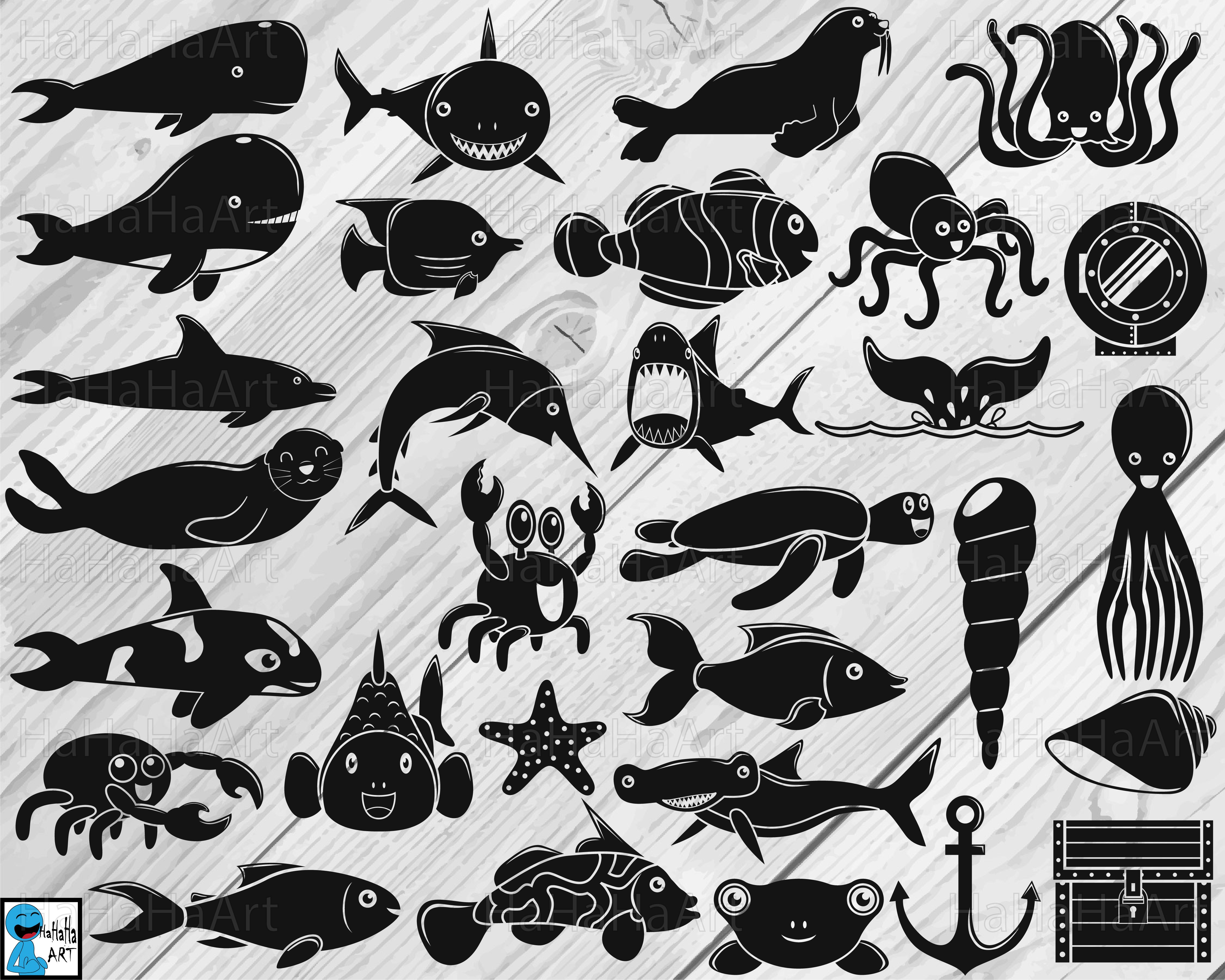 Under The Sea Circle - Clip art / Cutting Files (1095418)