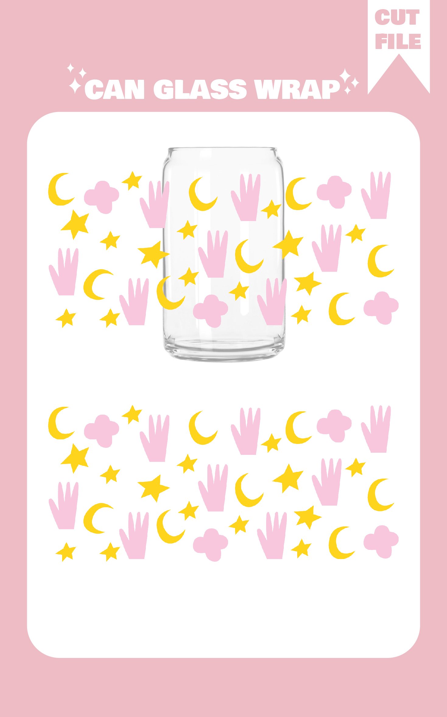 Boho Can Glass SVG, Beer glass wrap 16oz svg