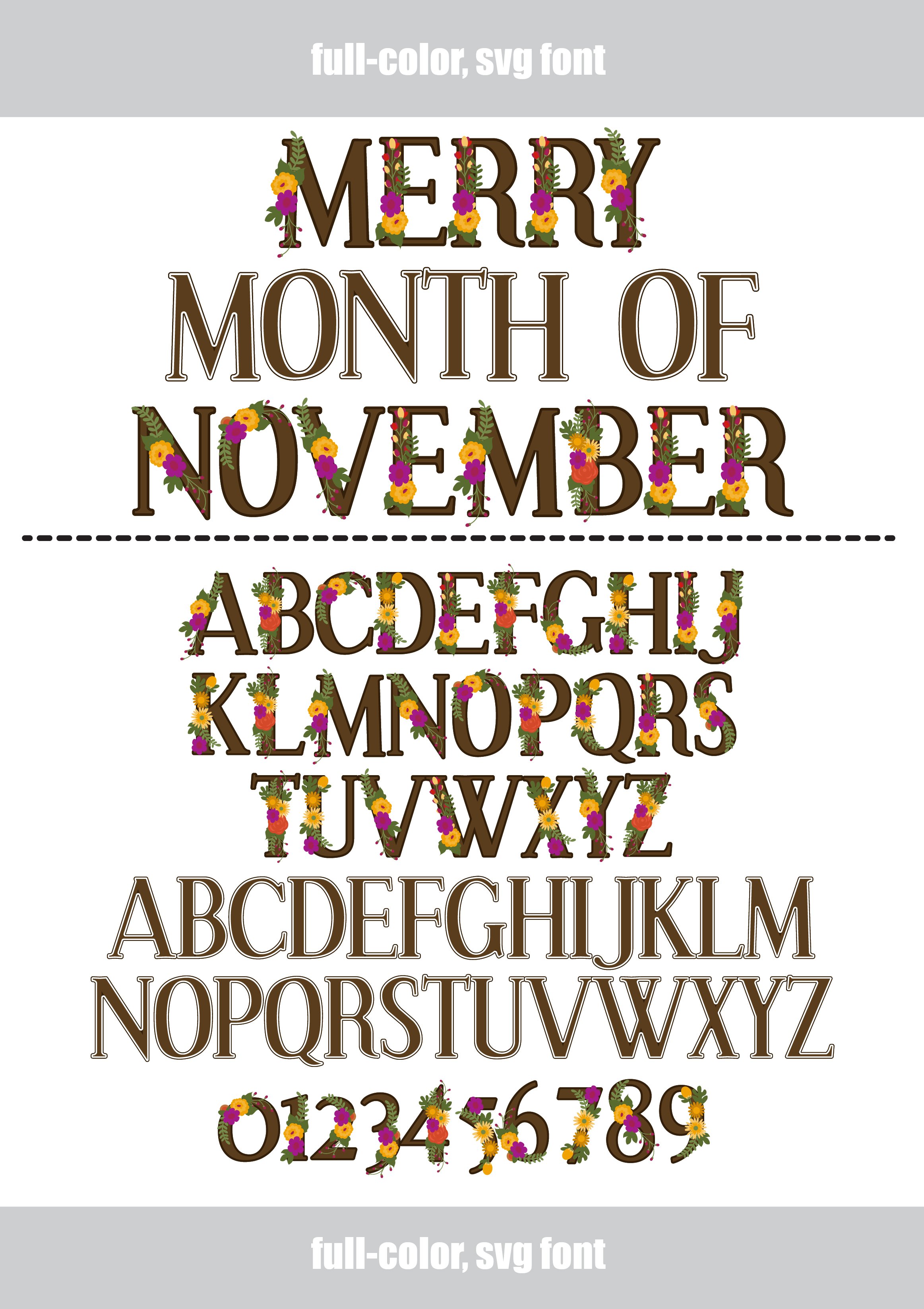 Full Color SVG Font great for Thanksgiving