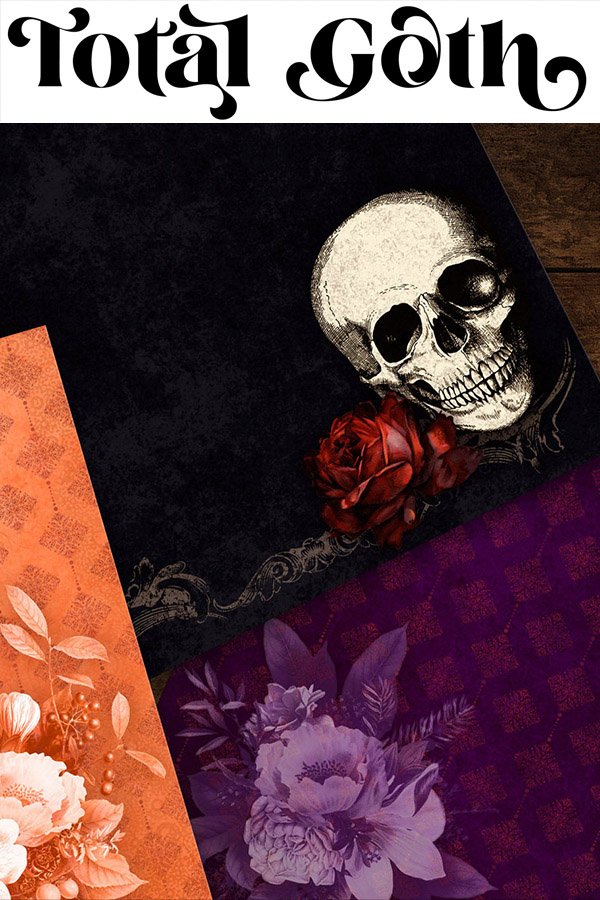 Total Goth digital papers, clipart & cut files