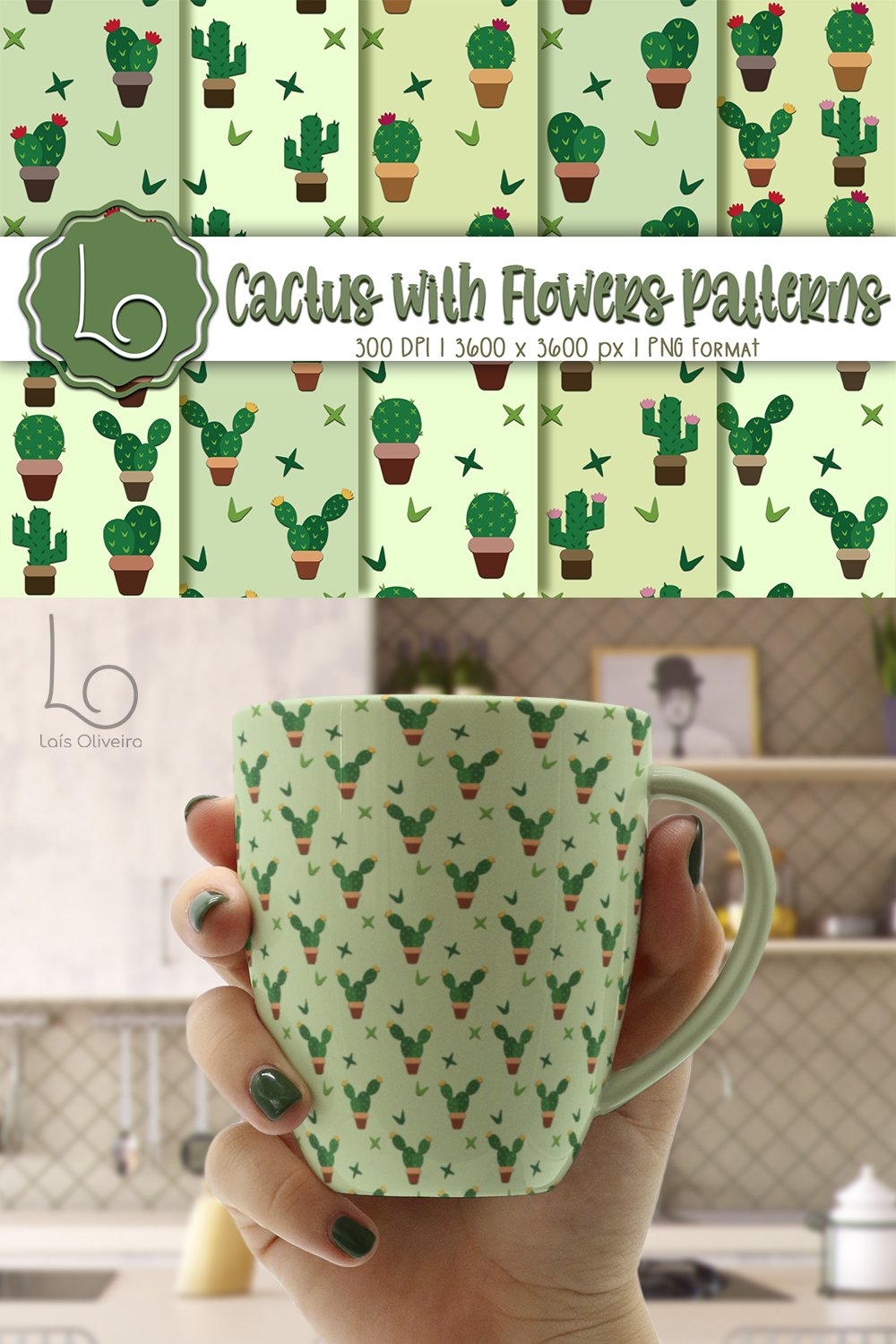 10 Cactus with Flowers Patterns