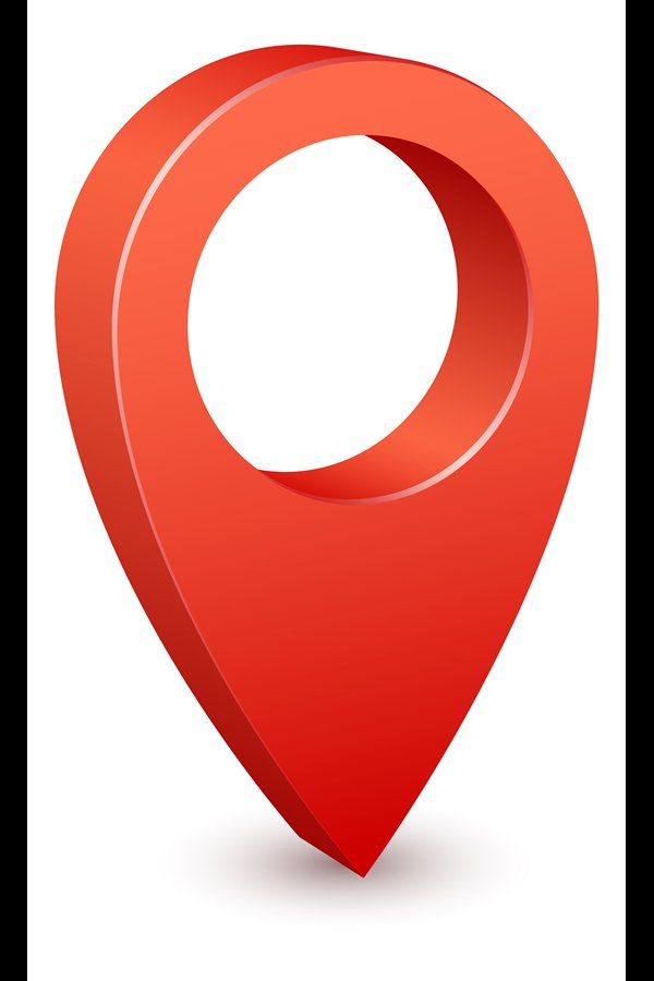 Red geo pin. Destination pointer. Realistic map tag