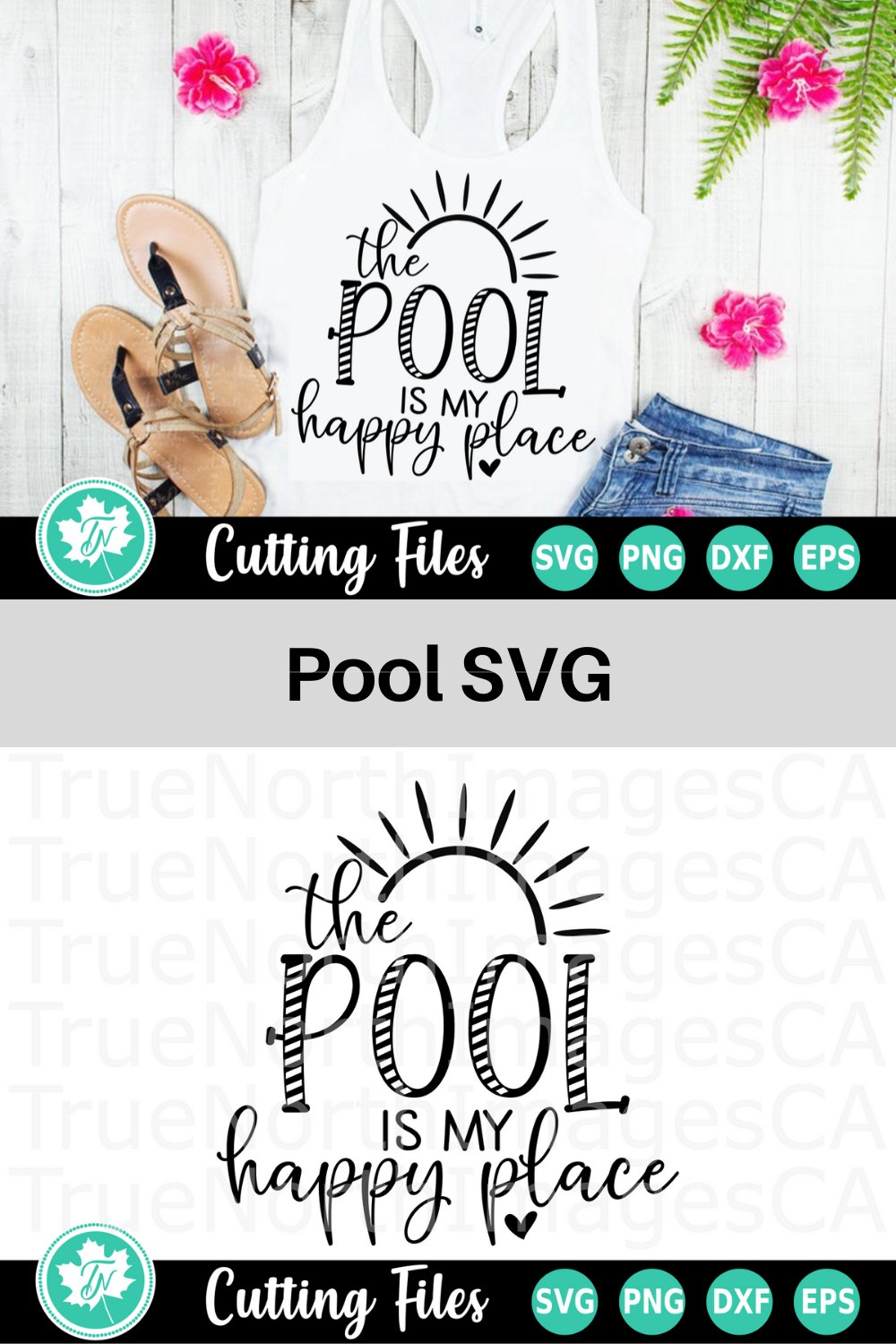 The Pool is my Happy Place - A Beach SVG Cut File