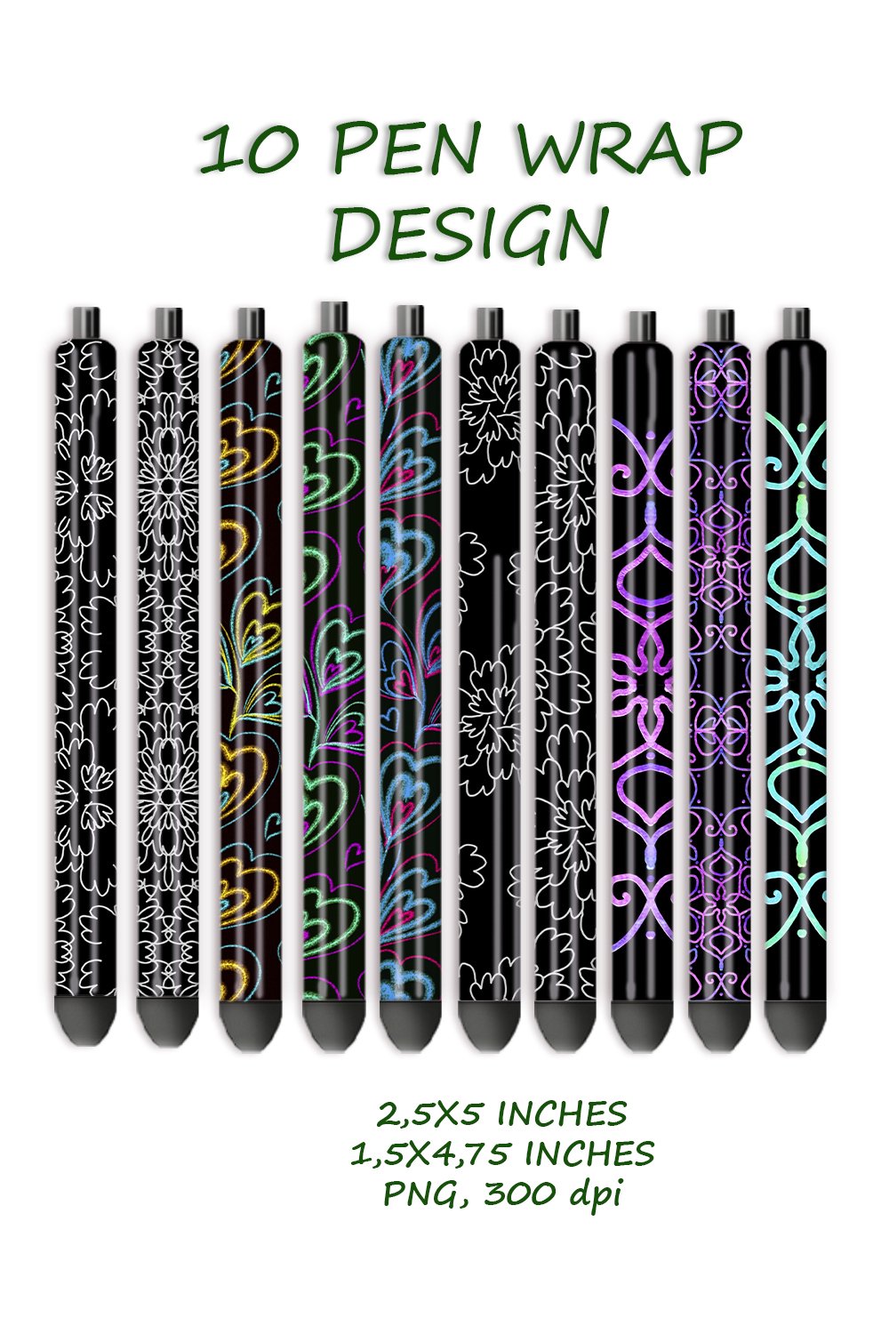 Ornamental Pen Wrap Design Bundle.v10