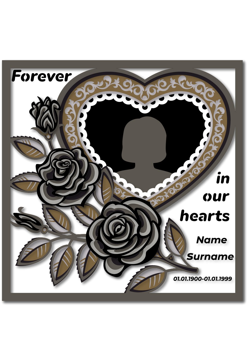 Customizable Memorial Shadow Box Svg Files for Cricut