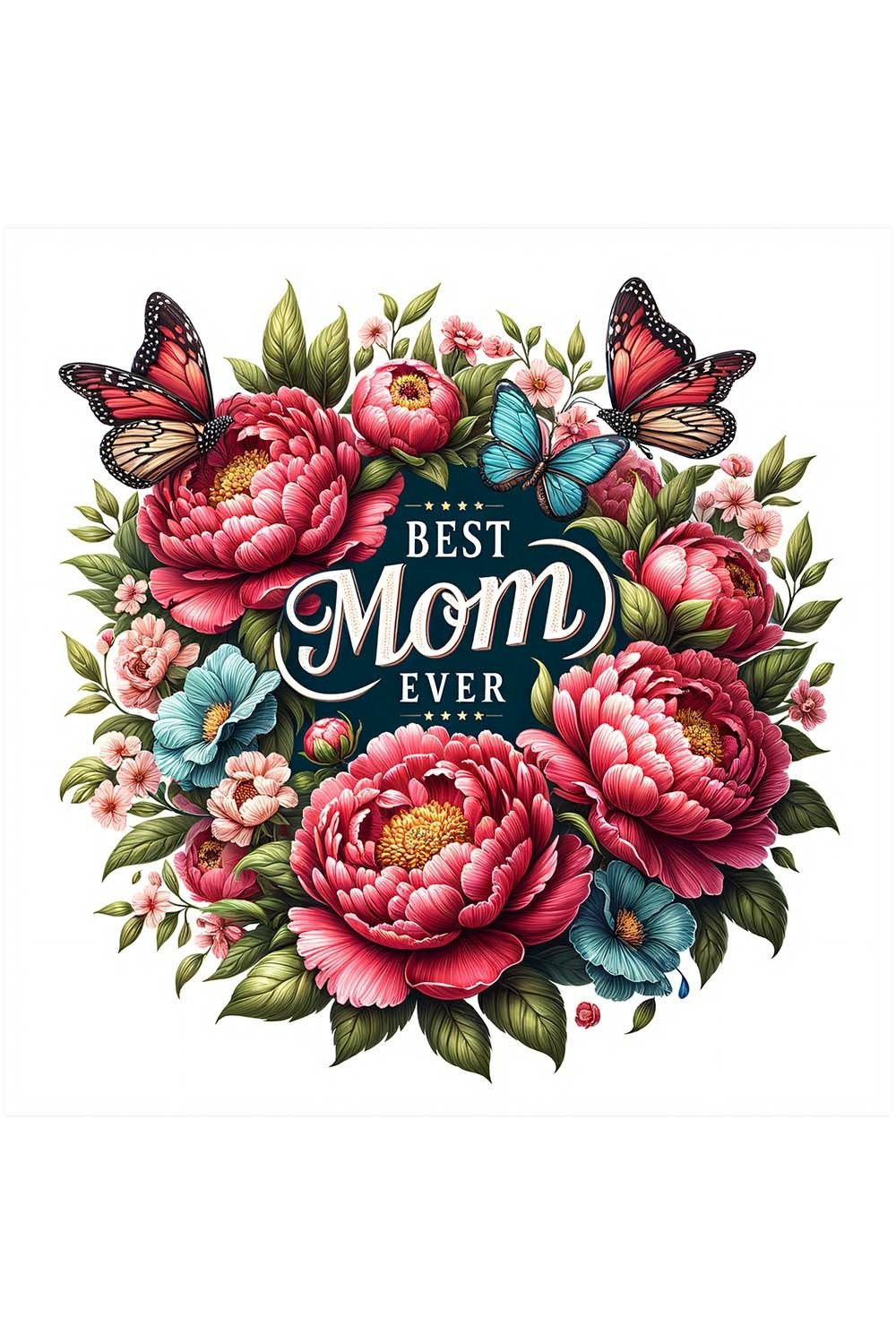 Peony Florals, Mothers Day Sublimation Design (3753785)