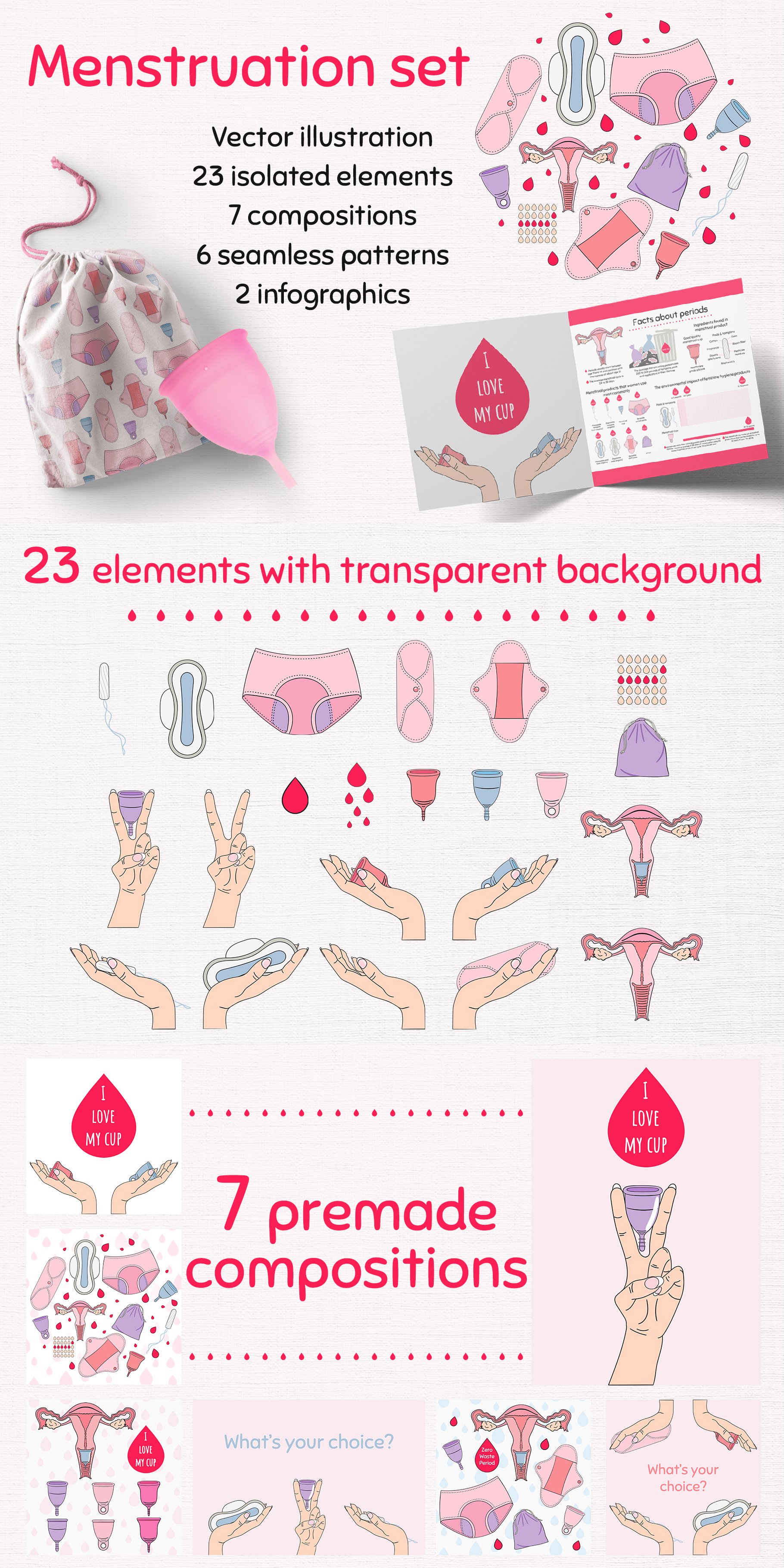 Collection of periods - clip art, patterns, (1277661)