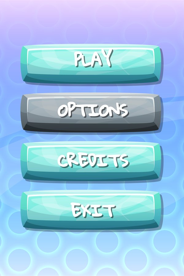 Vector buttons with text for game