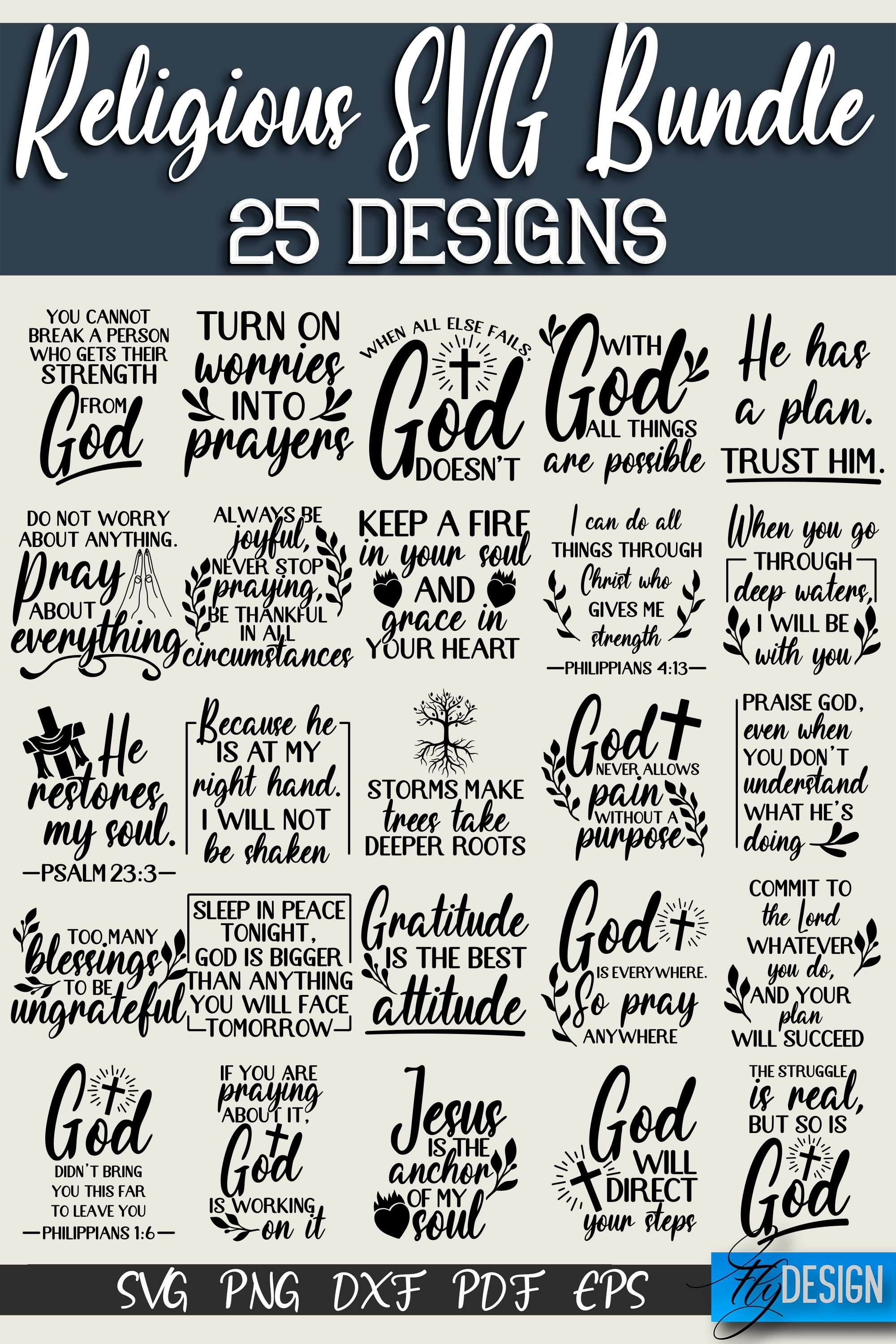 Religious Quotes SVG Bundle|Religion Design|Jesus (2768073)