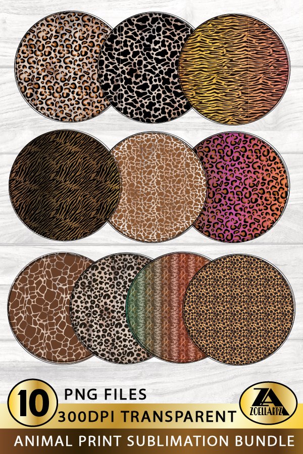 Sublimation Background Bundle Animal Print PNG Bundle