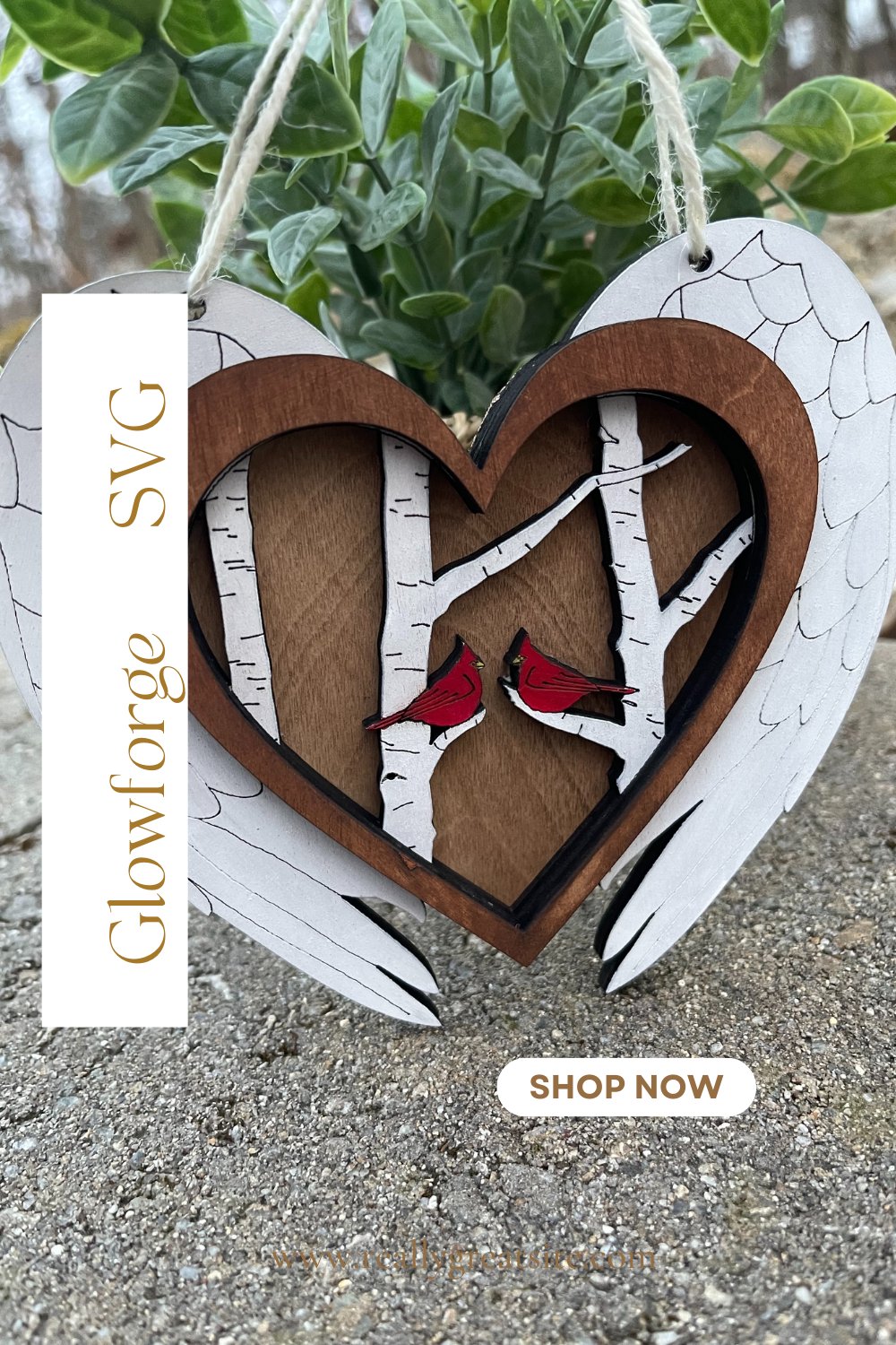 Cardinal with Angel Wings - Laser Cutting File SVG