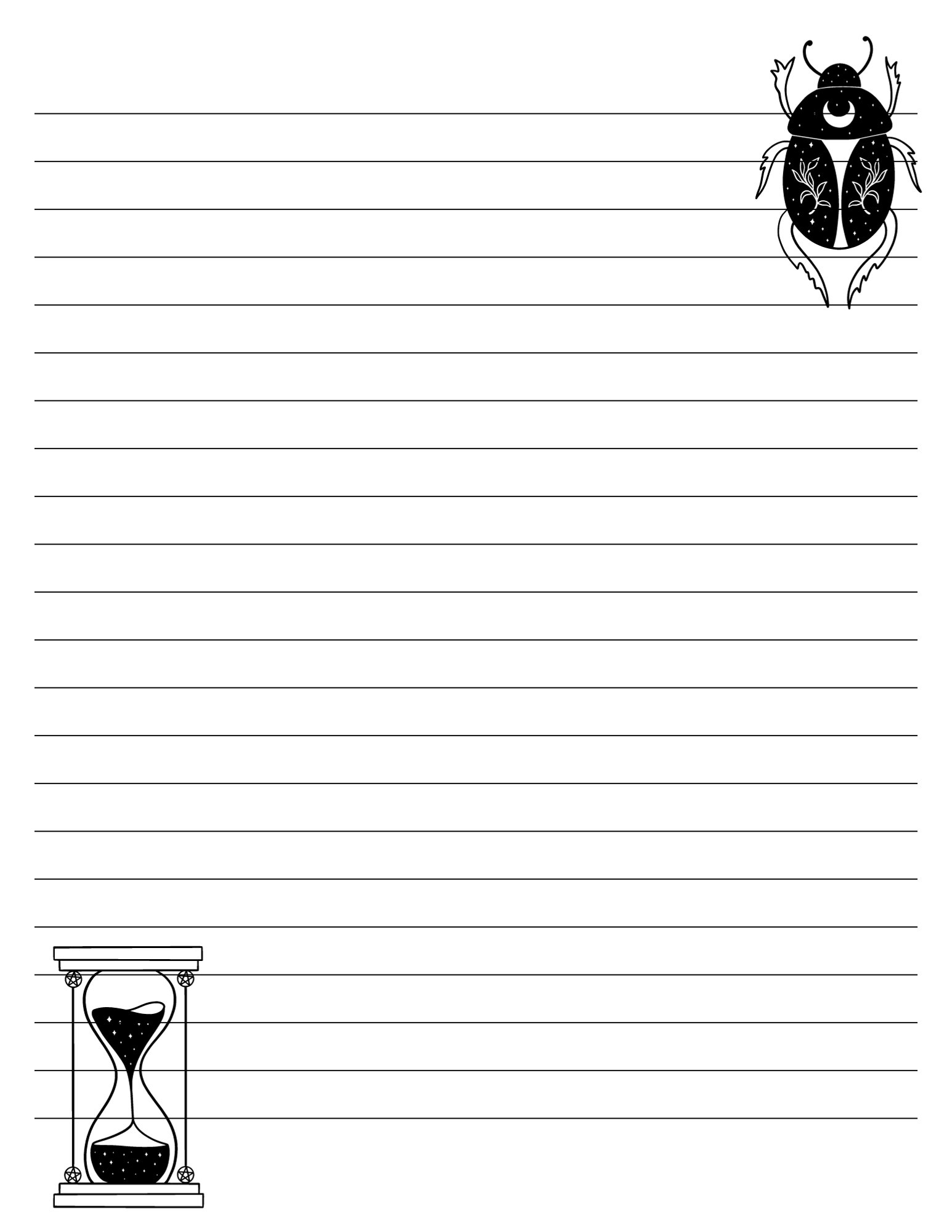 Letter writing paper mystical halloween stationery lined set