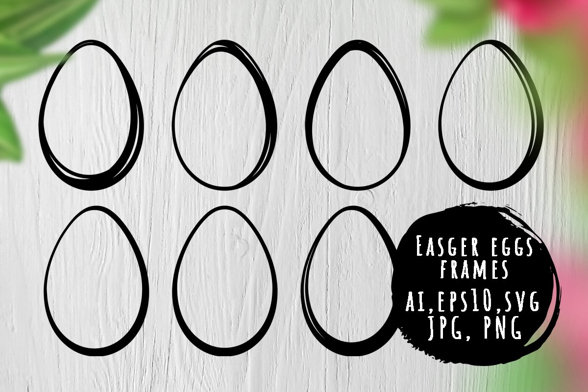 Eggs frames. Simple Easter universal forms