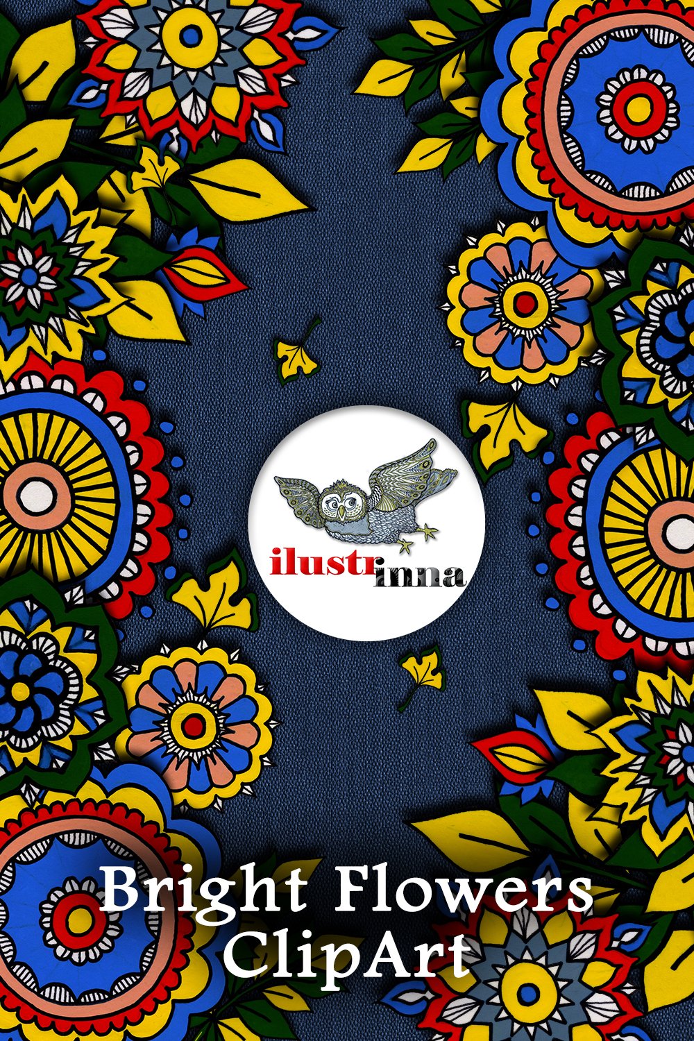 Bright Flowers Floral set clipart