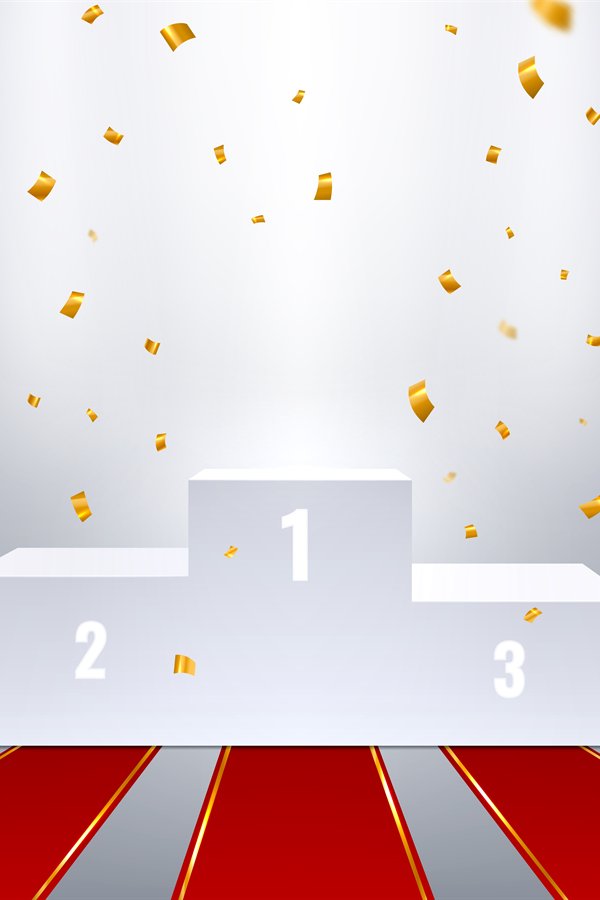 Winner pedestal. Champion ceremony podium, first place stand