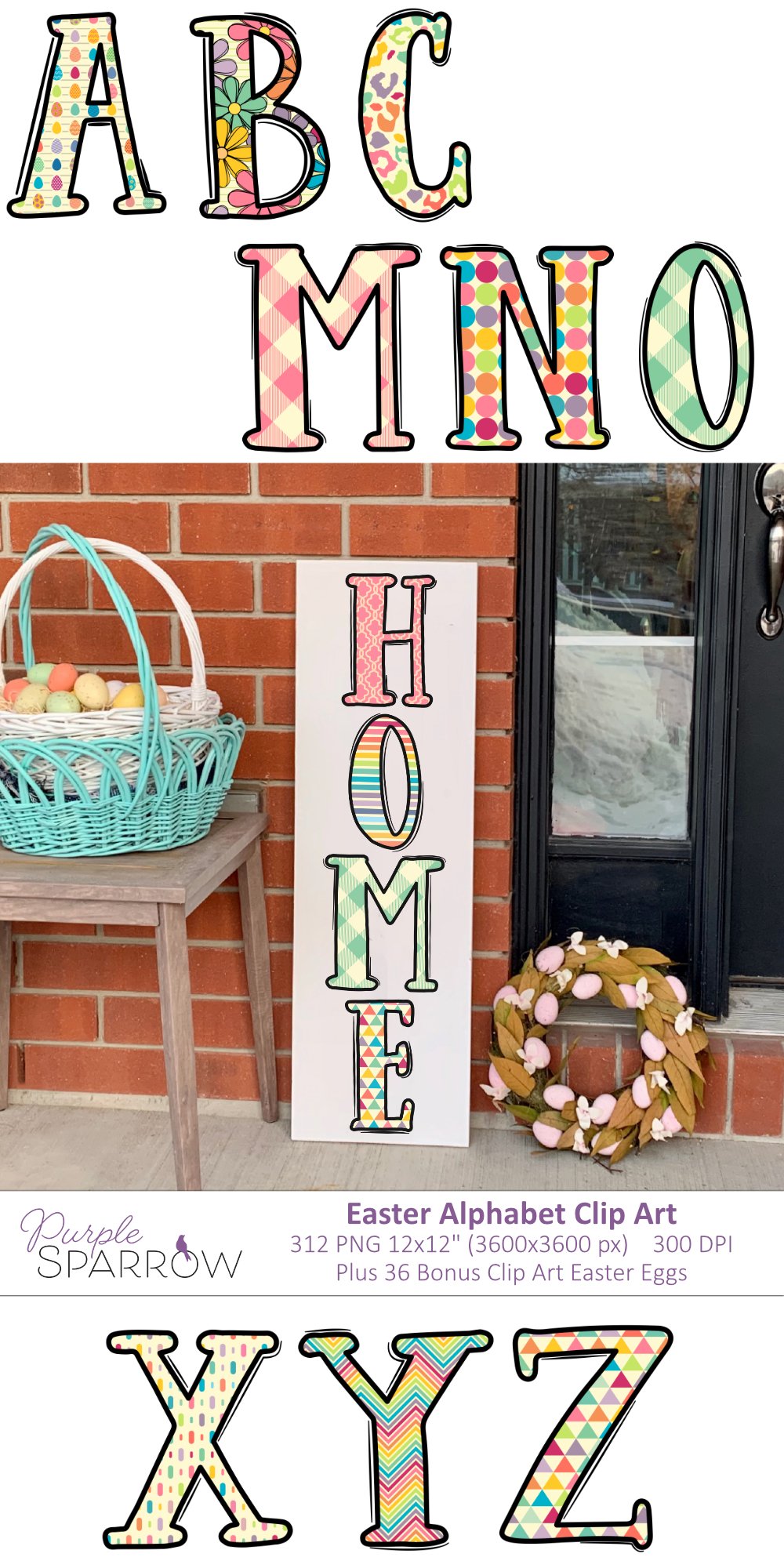 Easter Alphabet Clip Art Bundle | 312 Letters + BONUS