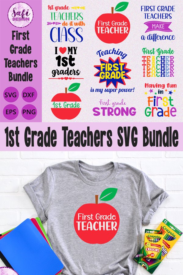 First Grade Teachers Cut File Bundle - SVG DXF EPS